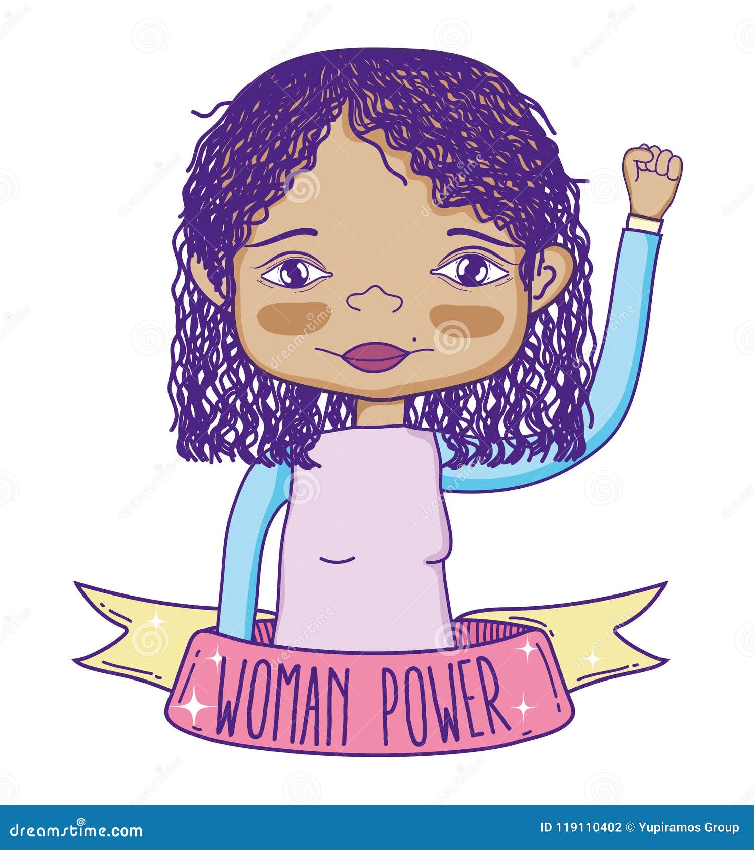 Desenhos Animados Da Menina Do Poder Da Mulher Ilustração do Vetor ...