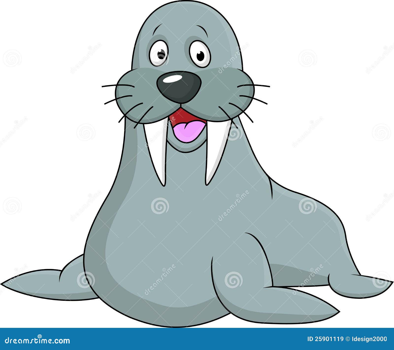 Desenhos animados da morsa ilustração do vetor. Ilustração de chubby ...