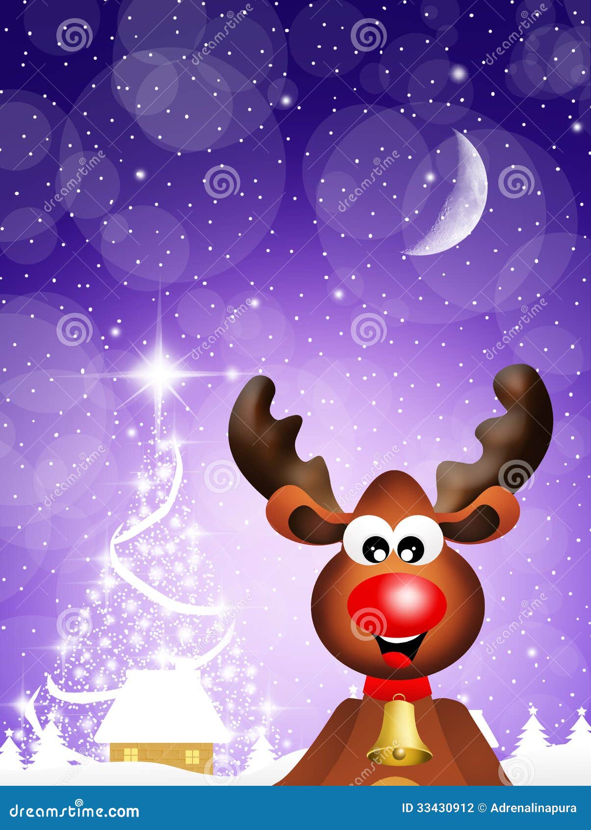 Desenhos animados da rena ilustração stock. Ilustração de animal - 33430912