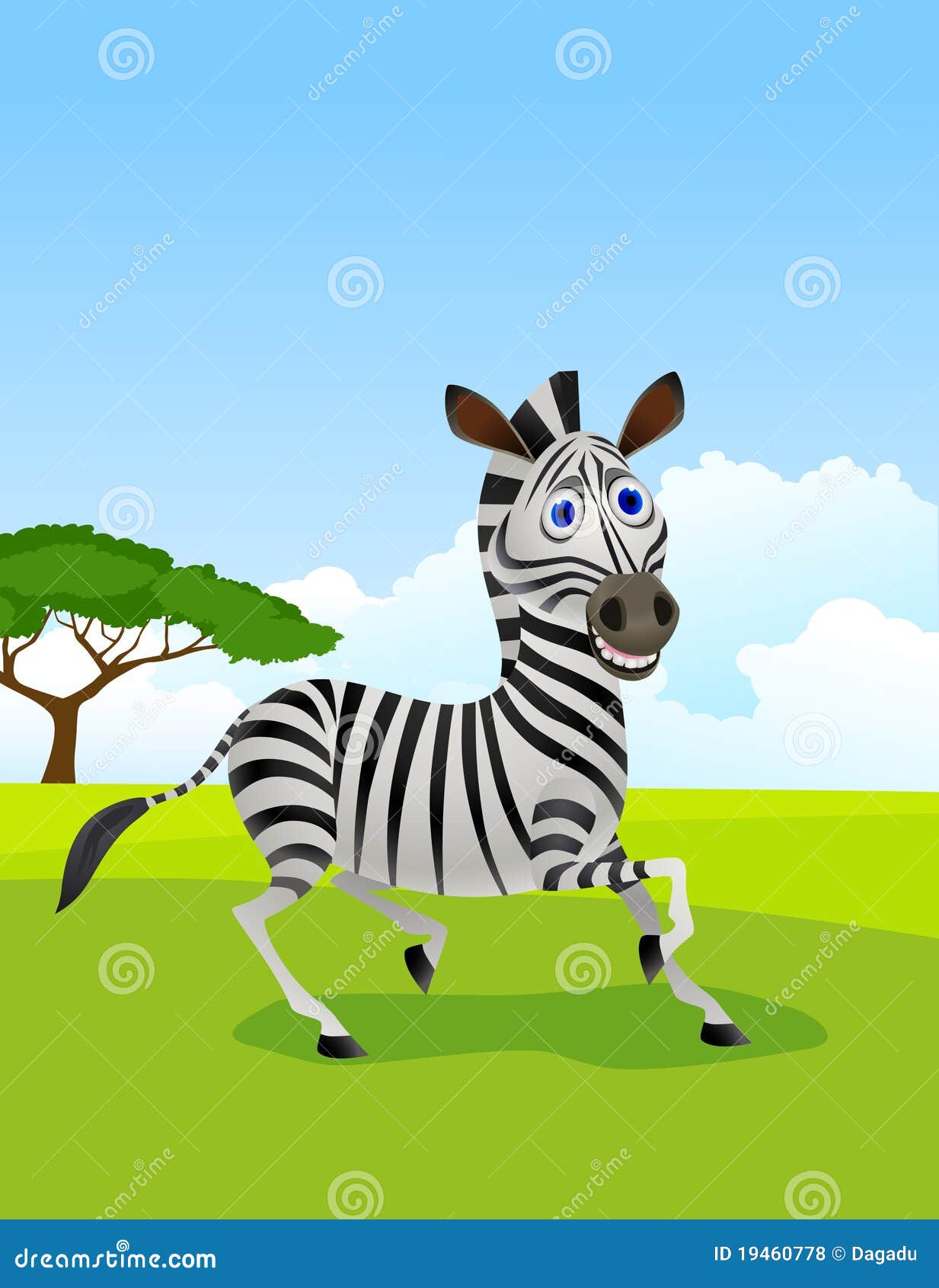 Desenhos animados da zebra ilustração do vetor. Ilustração de selvagem ...