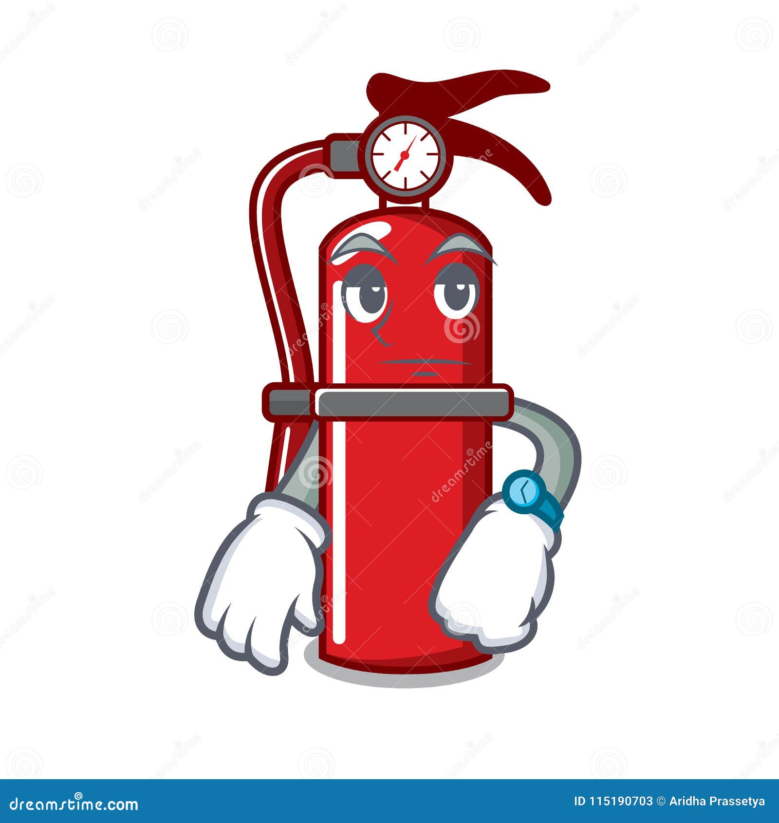 Desenhos Animados De Espera Da Mascote Do Extintor Ilustração do Vetor ...