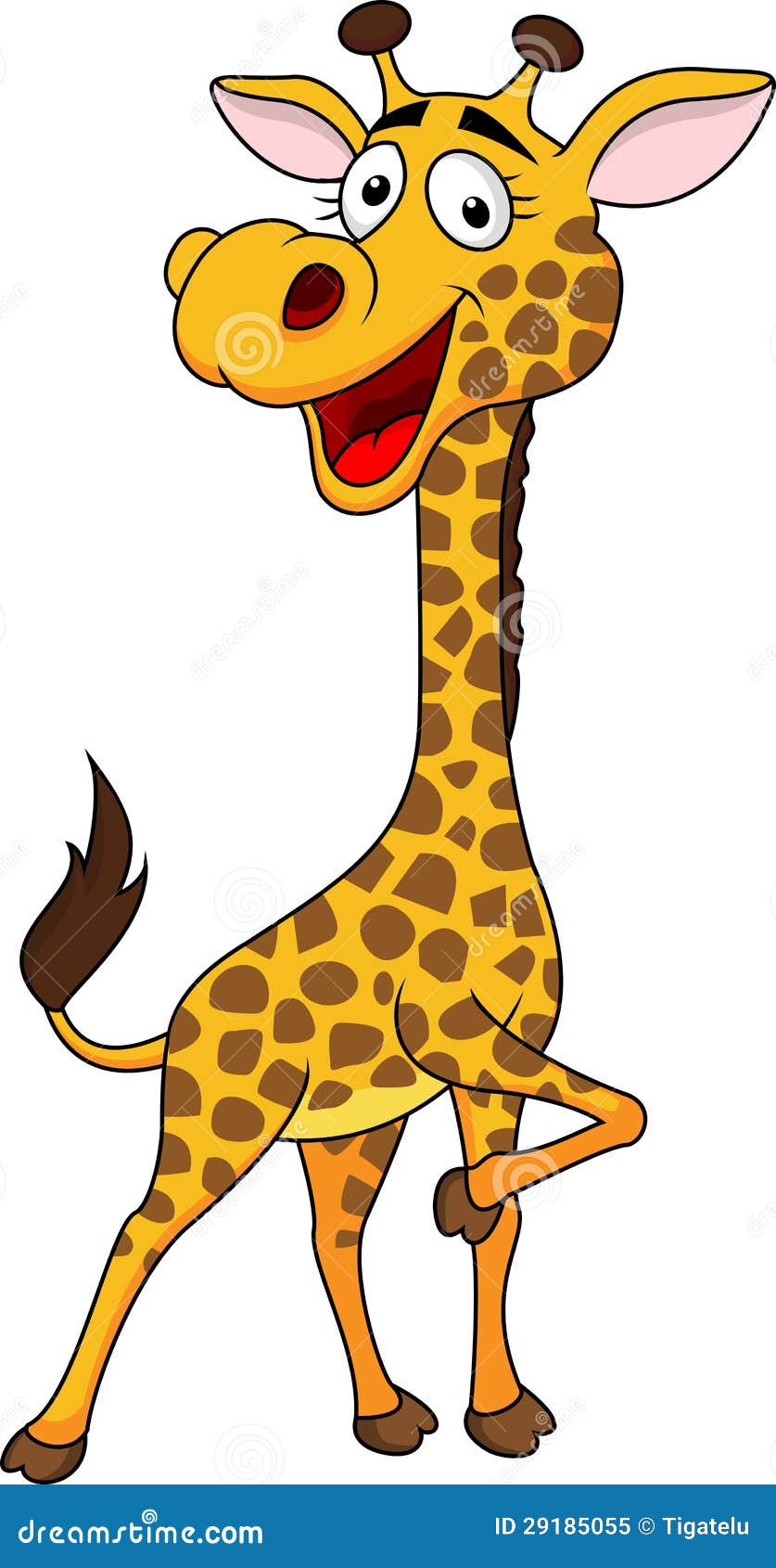 Desenhos Animados De Sorriso Do Girafa Ilustração do Vetor - Ilustração ...