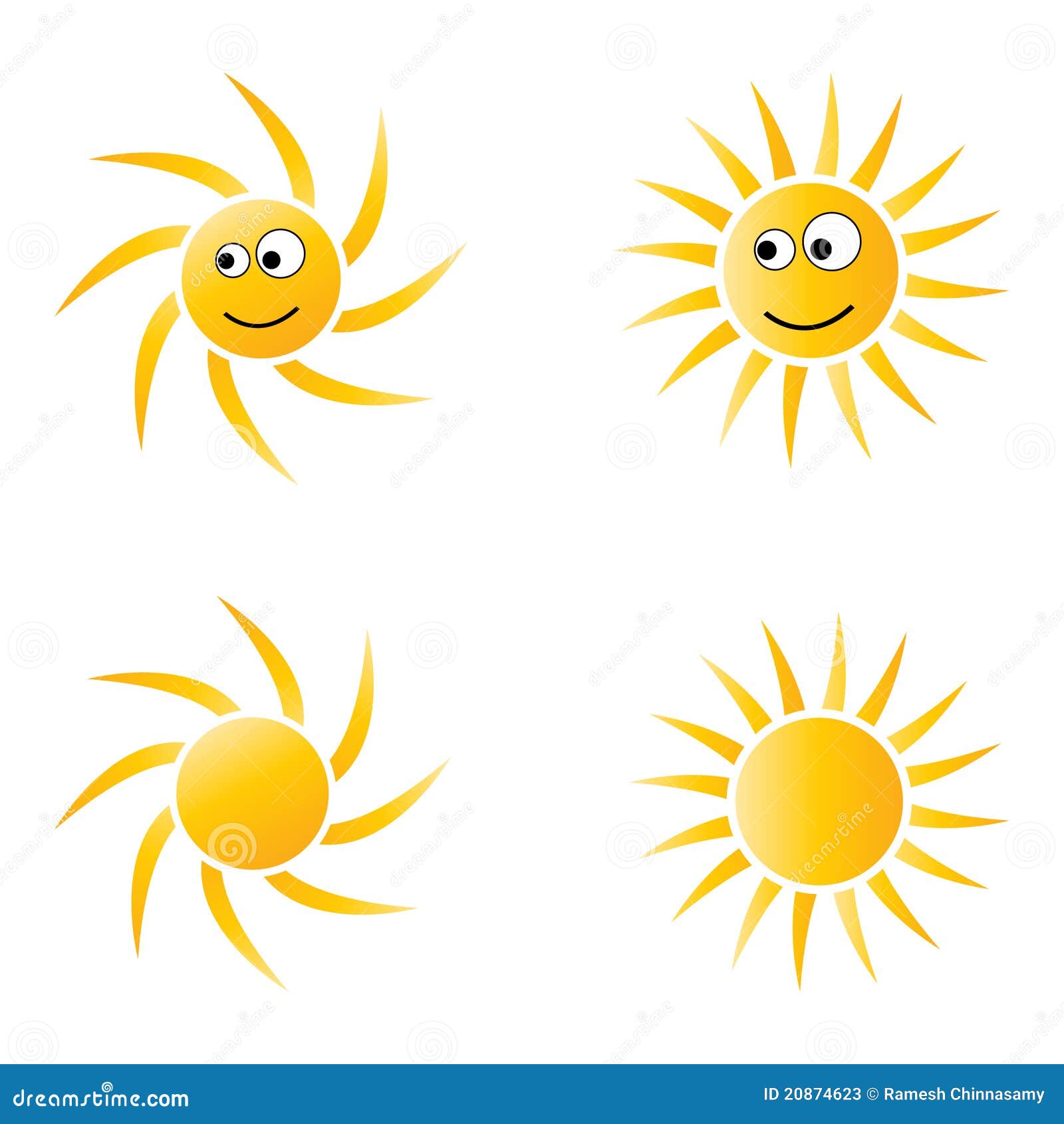 Desenhos animados de Sun ilustração do vetor. Ilustração de raio - 20874623