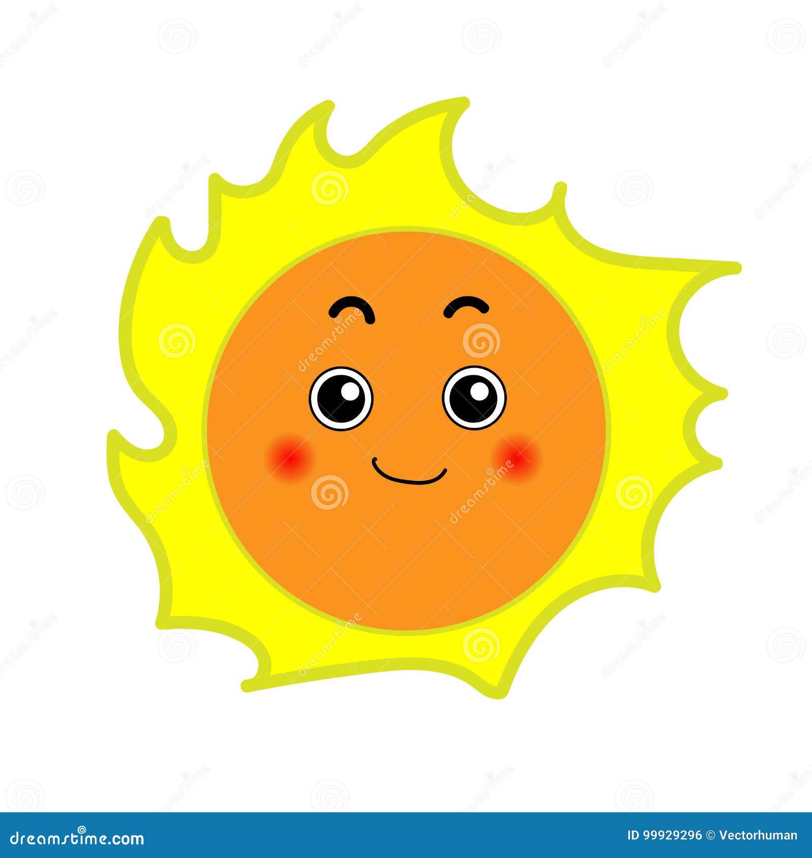 Desenhos animados de Sun ilustração do vetor. Ilustração de alaranjado ...