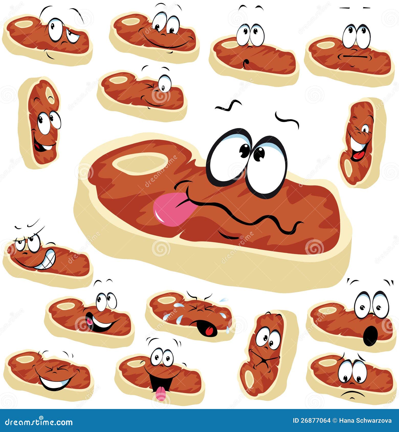 Desenhos Animados Do Bife De Carne Ilustração do Vetor - Ilustração de ...