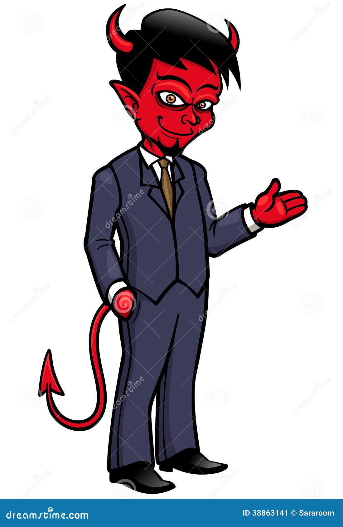 Desenhos animados do diabo ilustração do vetor. Ilustração de cartoon ...