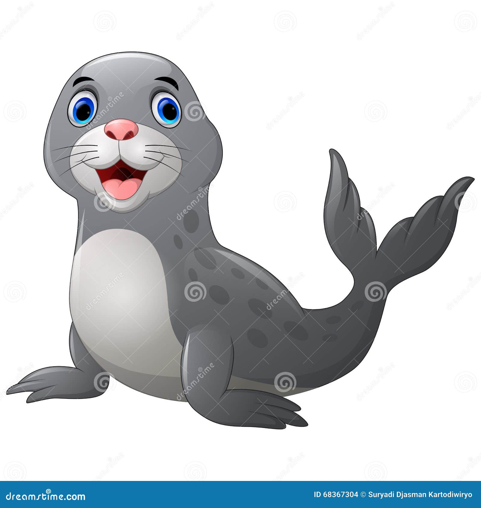 Desenhos animados do selo ilustração do vetor. Ilustração de feliz ...