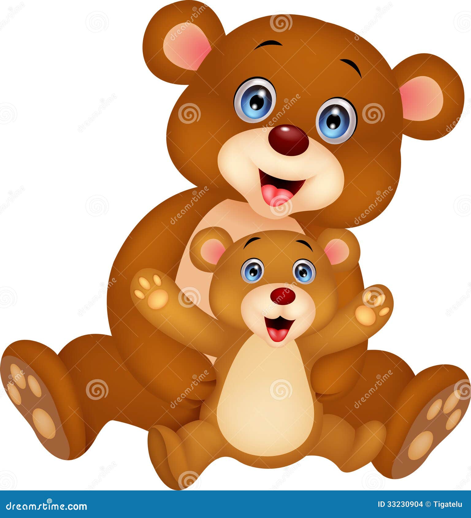 Desenhos Animados Do Urso Da Mãe E Do Bebê Ilustração do Vetor ...