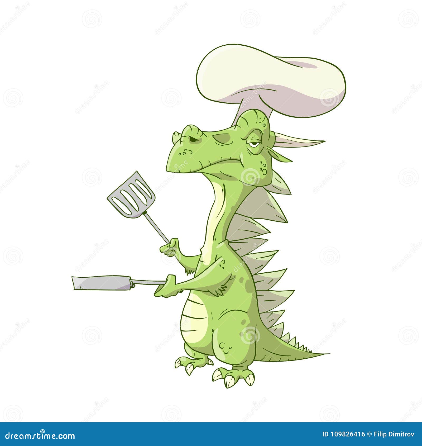 Desenhos Animados Dragon Cook Ilustração do Vetor - Ilustração de ...