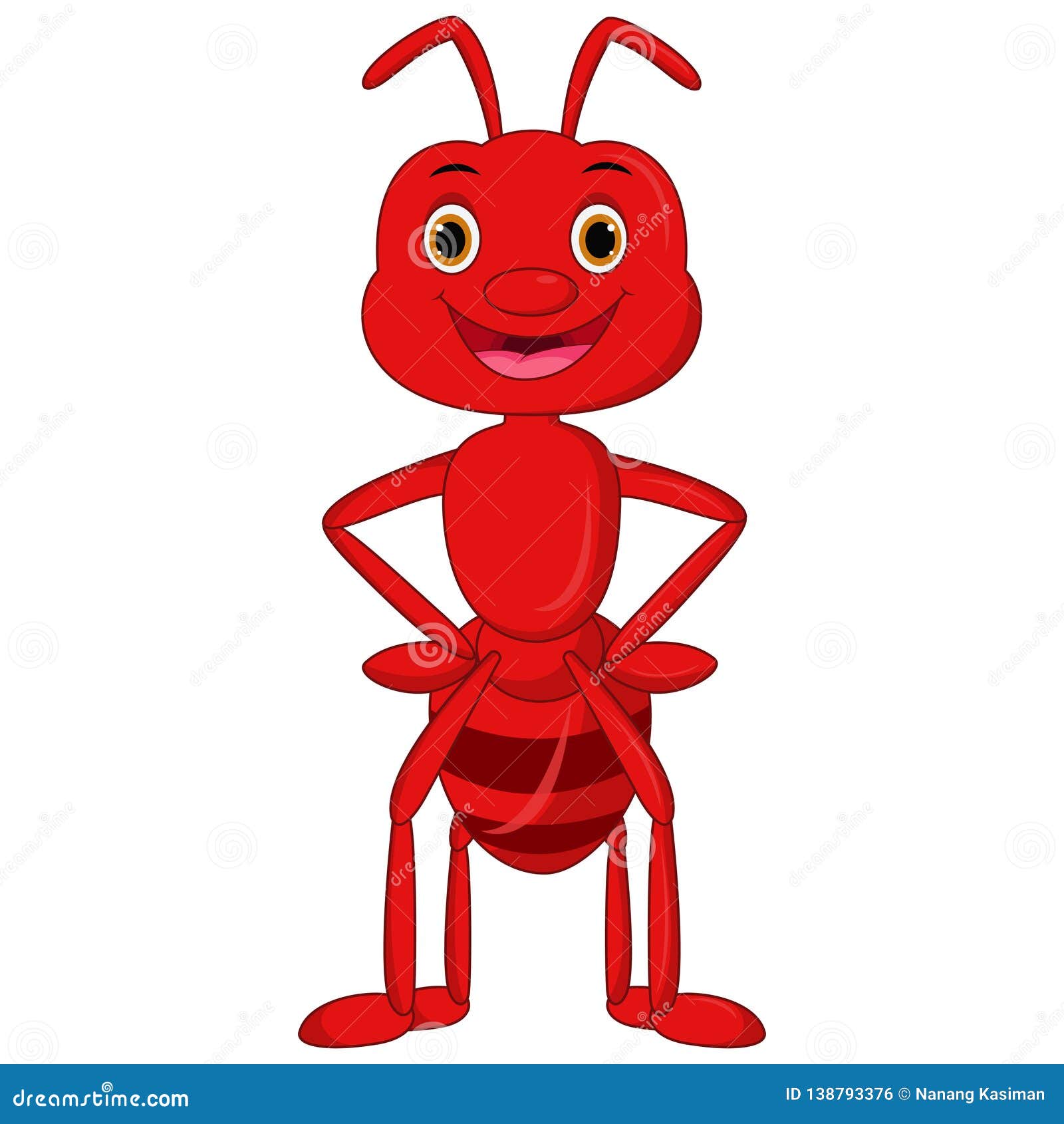 Desenhos Animados Felizes Da Formiga Ilustração do Vetor - Ilustração ...