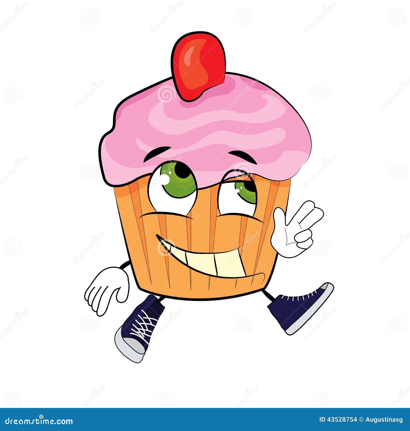 Desenhos Animados Felizes Do Queque Ilustração Stock - Ilustração de ...