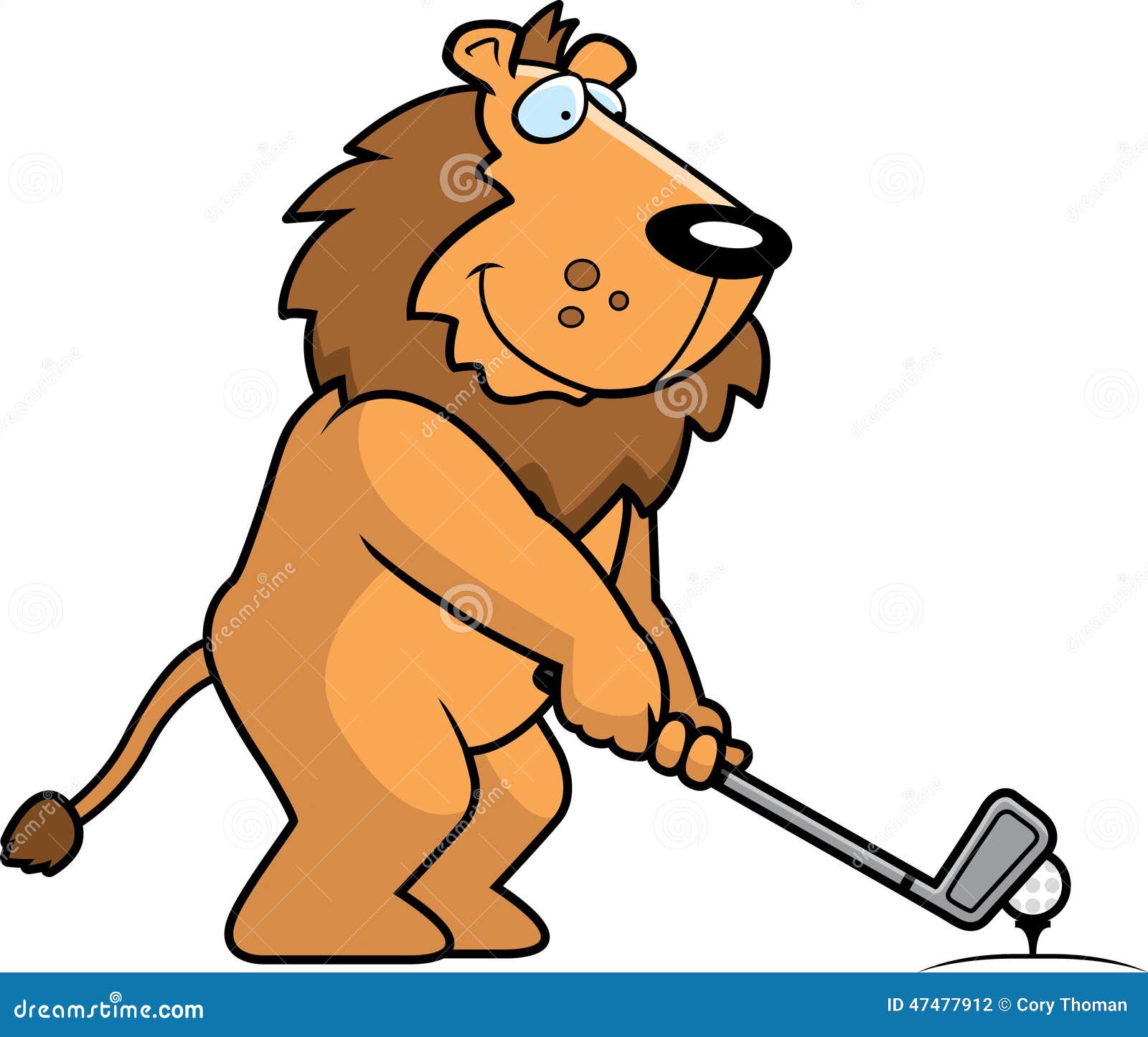 Desenhos Animados Lion Golfing Ilustração do Vetor - Ilustração de ...
