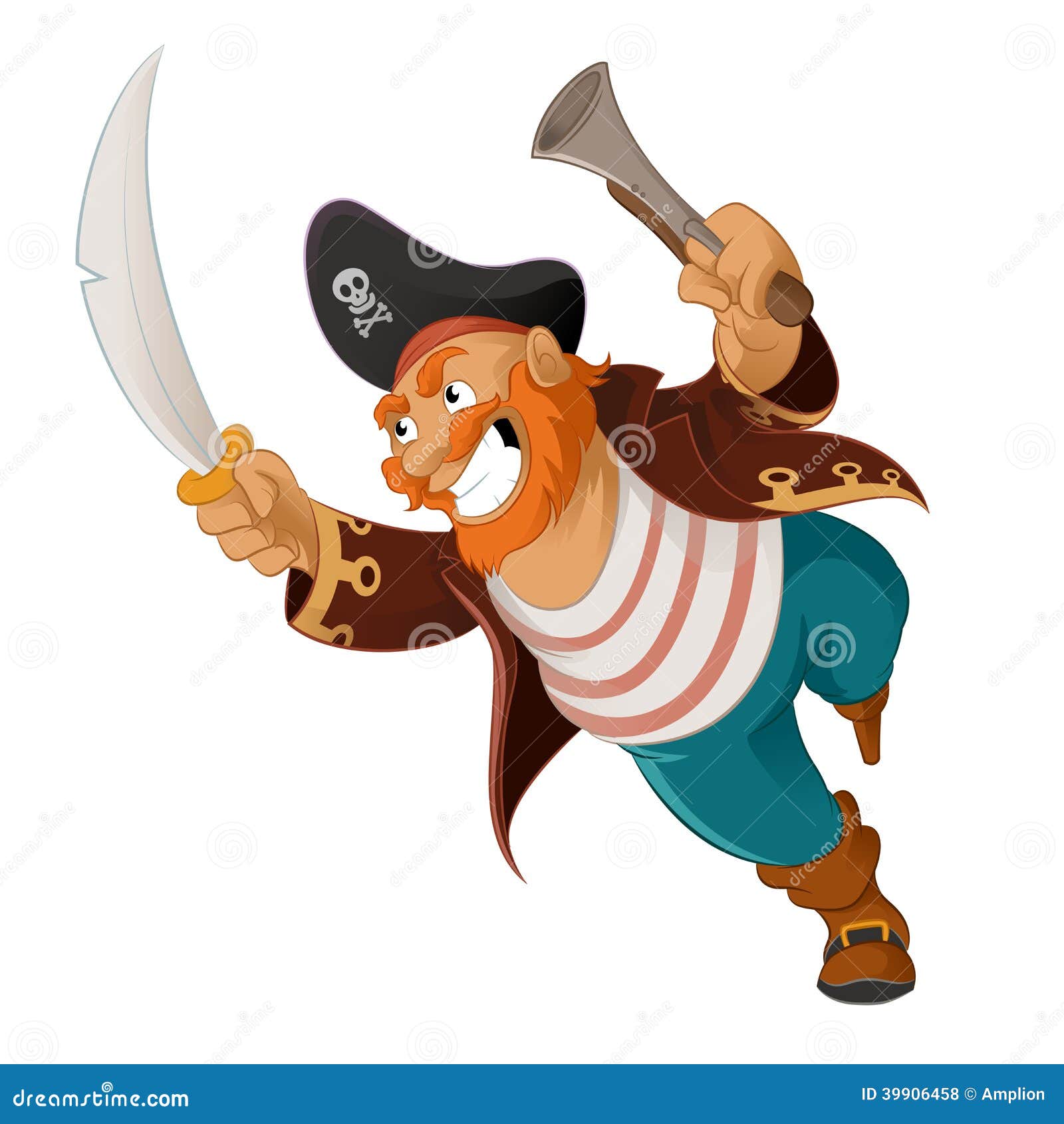 Desenhos Animados Pirane Velho Ilustração do Vetor - Ilustração de ...