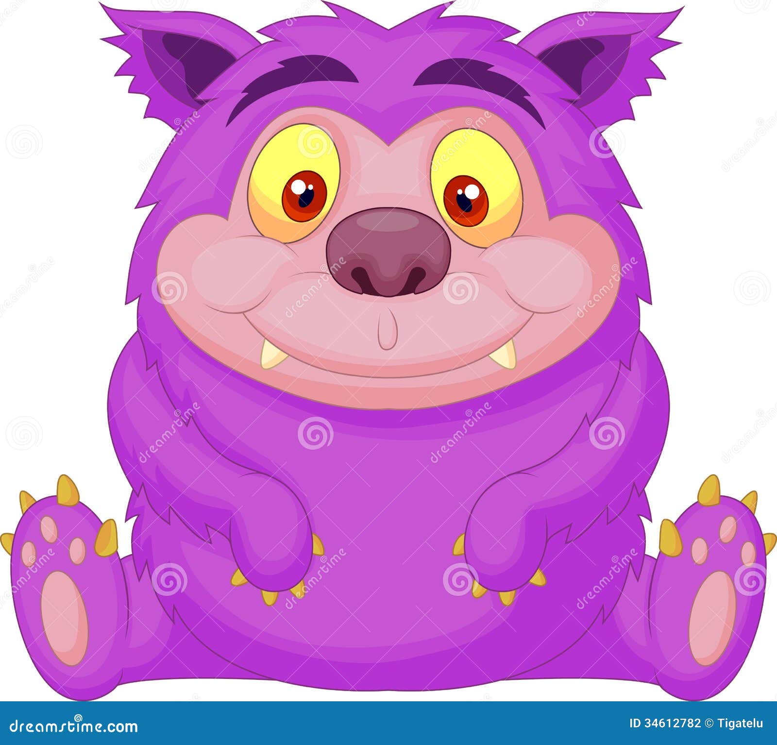 Desenhos Animados Roxos Bonitos Do Monstro Ilustração do Vetor ...