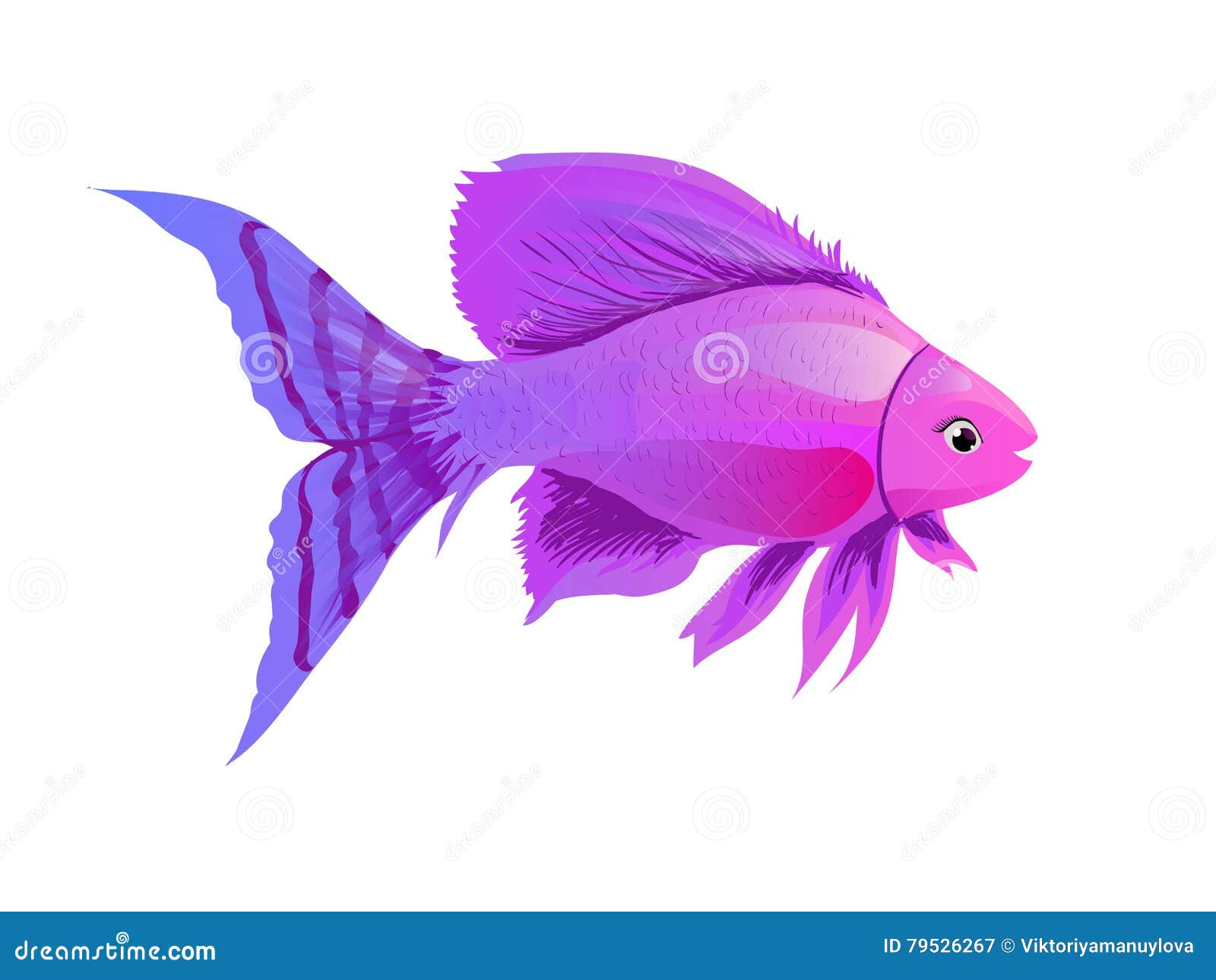 Desenhos Animados Roxos Dos Peixes Ilustração Stock - Ilustração de ...