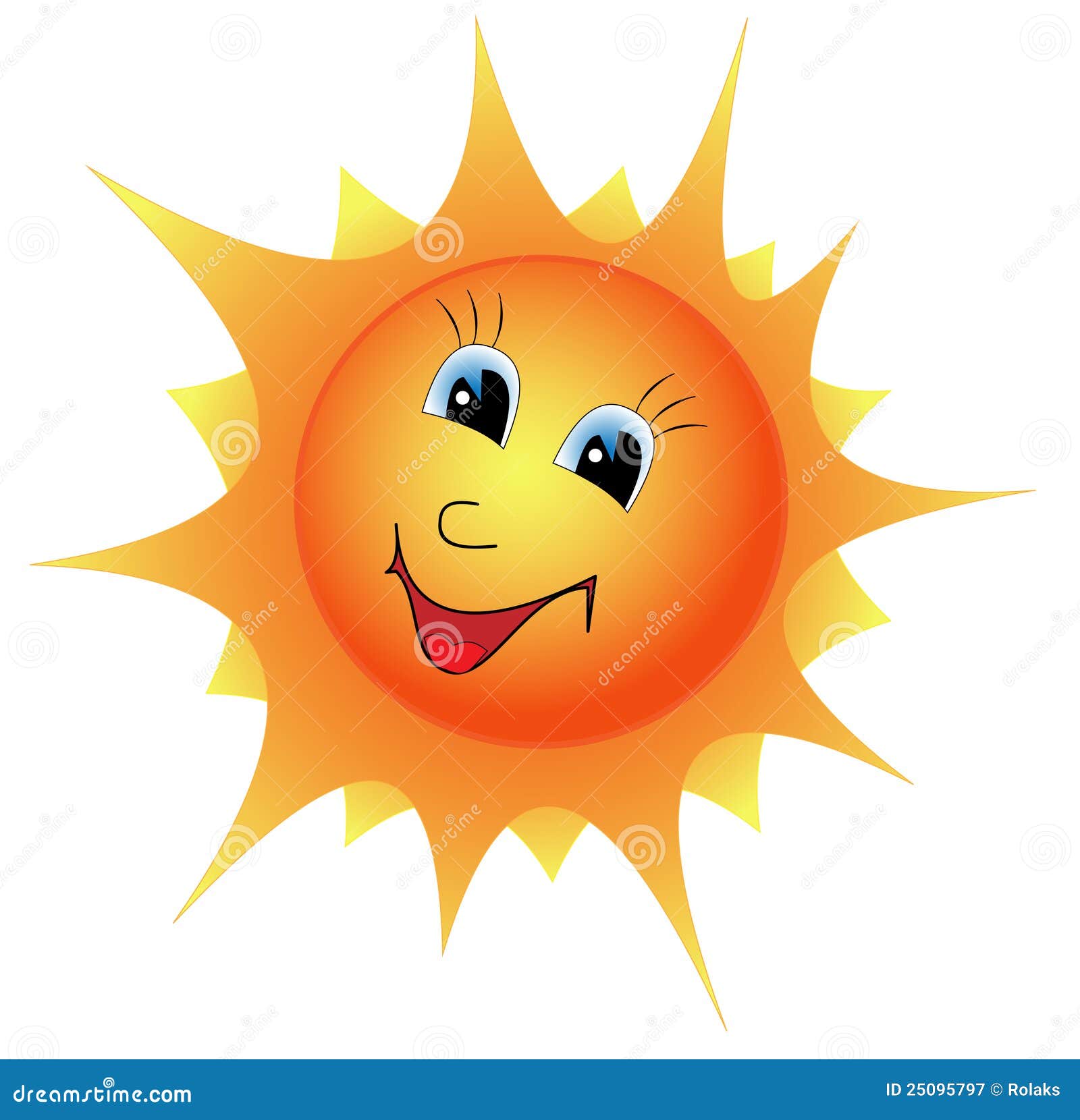 Desenhos animados Sun ilustração stock. Ilustração de boca - 25095797