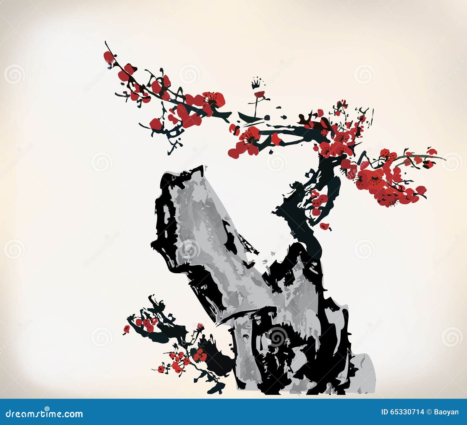 Desenhos Tradicionais Chineses Do Estilo Da Tinta Ilustração do Vetor ...