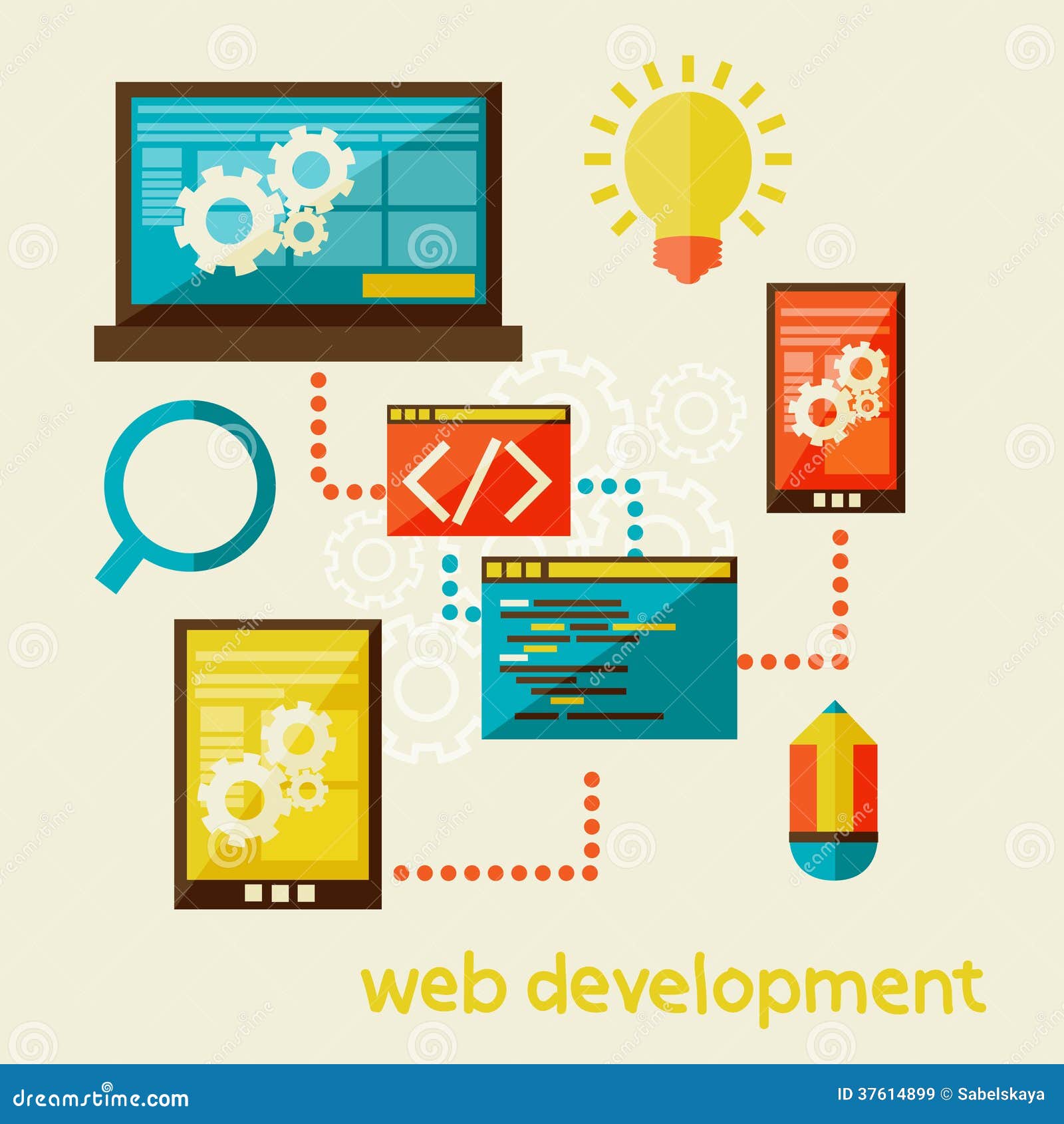 Desenvolvimento da Web ilustração do vetor. Ilustração de processo ...