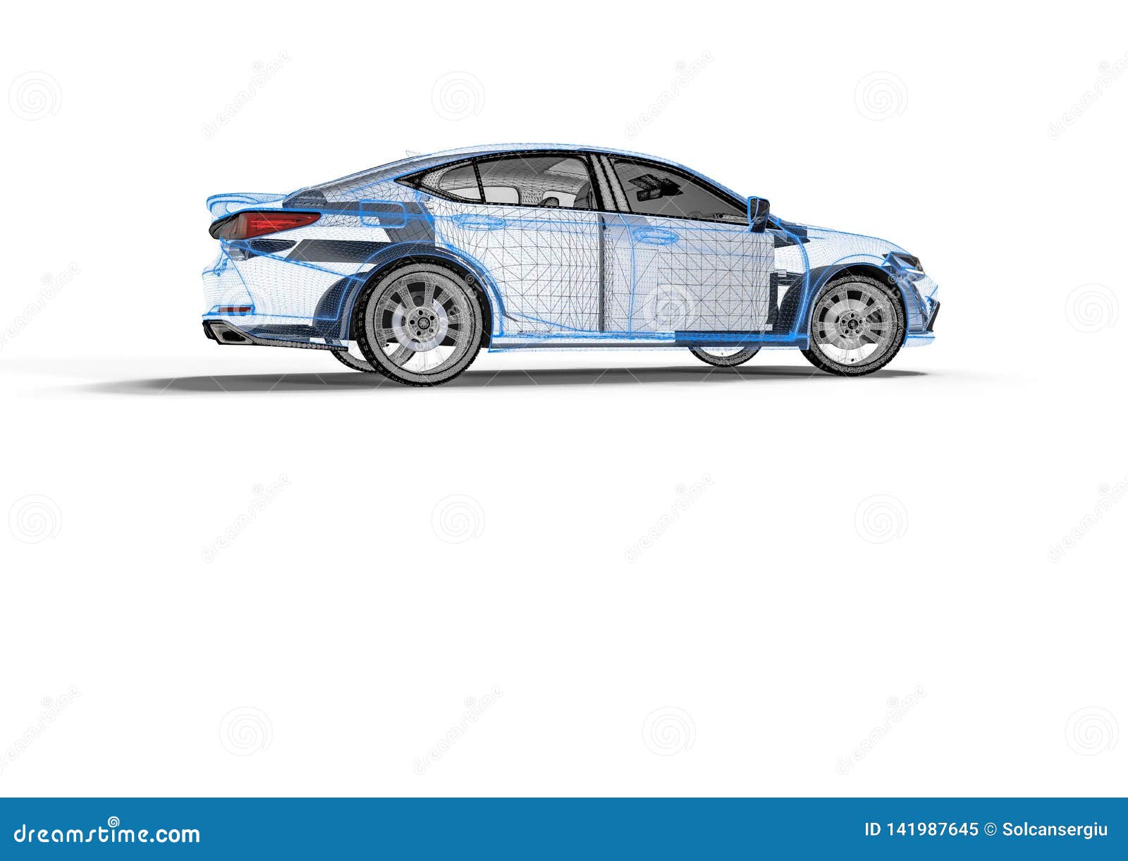 Desenvolvimento Do Carro Com Software 3D Ilustração Stock - Ilustração ...