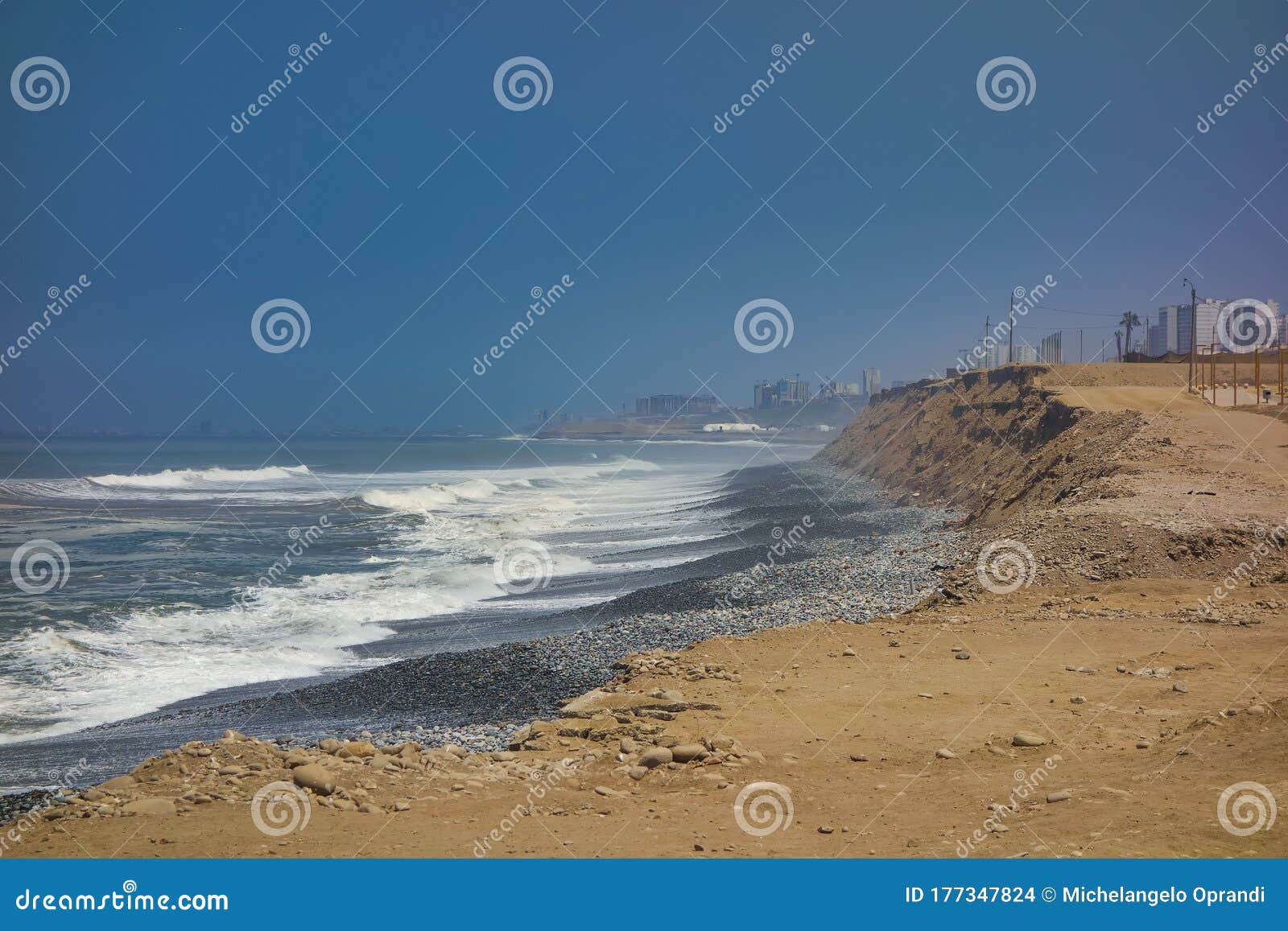 Desert Area on the Ocean Coast in Lima Peru Stock Photo - Image of warm ...