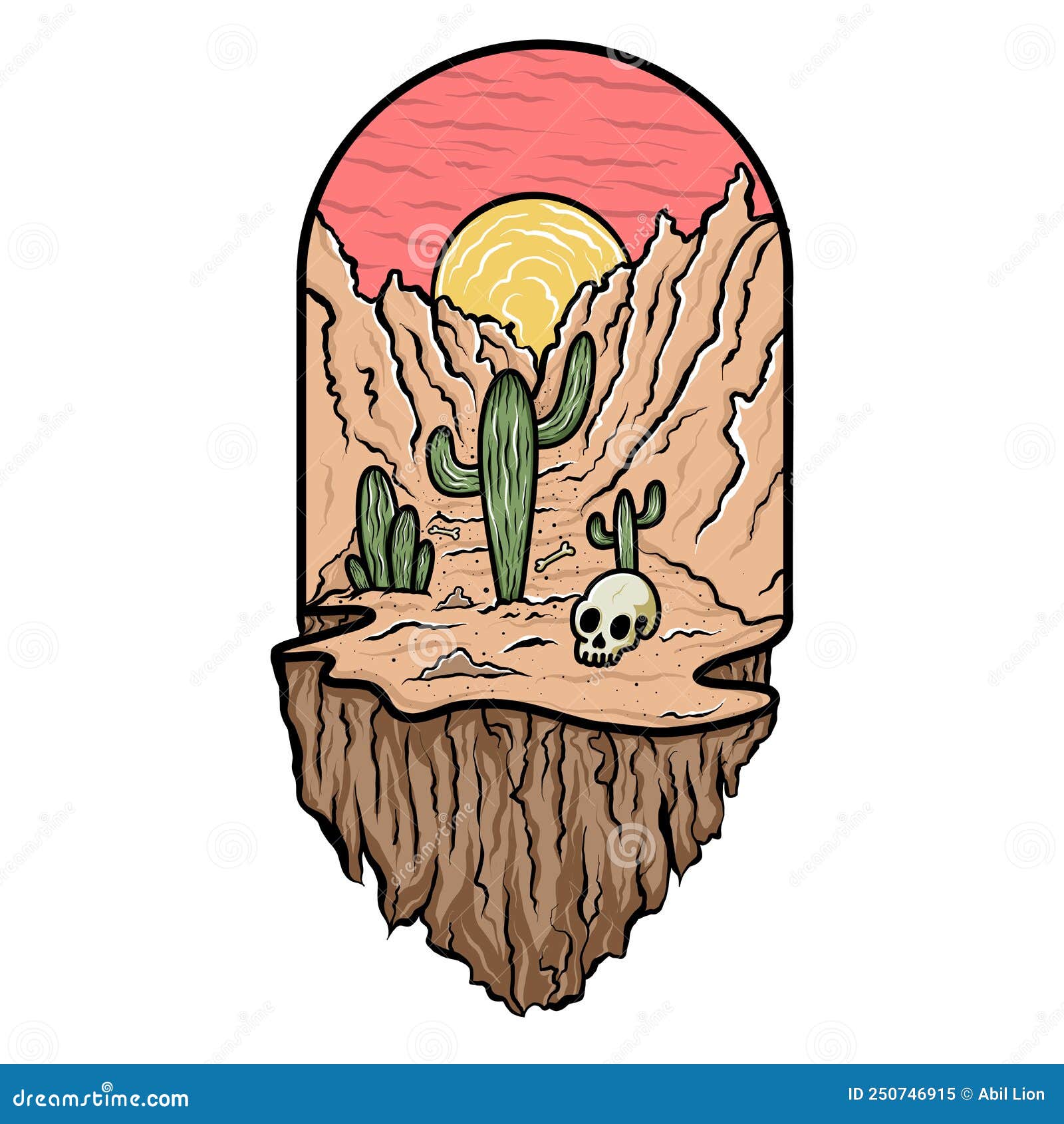 Desert Badge Logo Vintage Vector Illustration Stock Vector ...