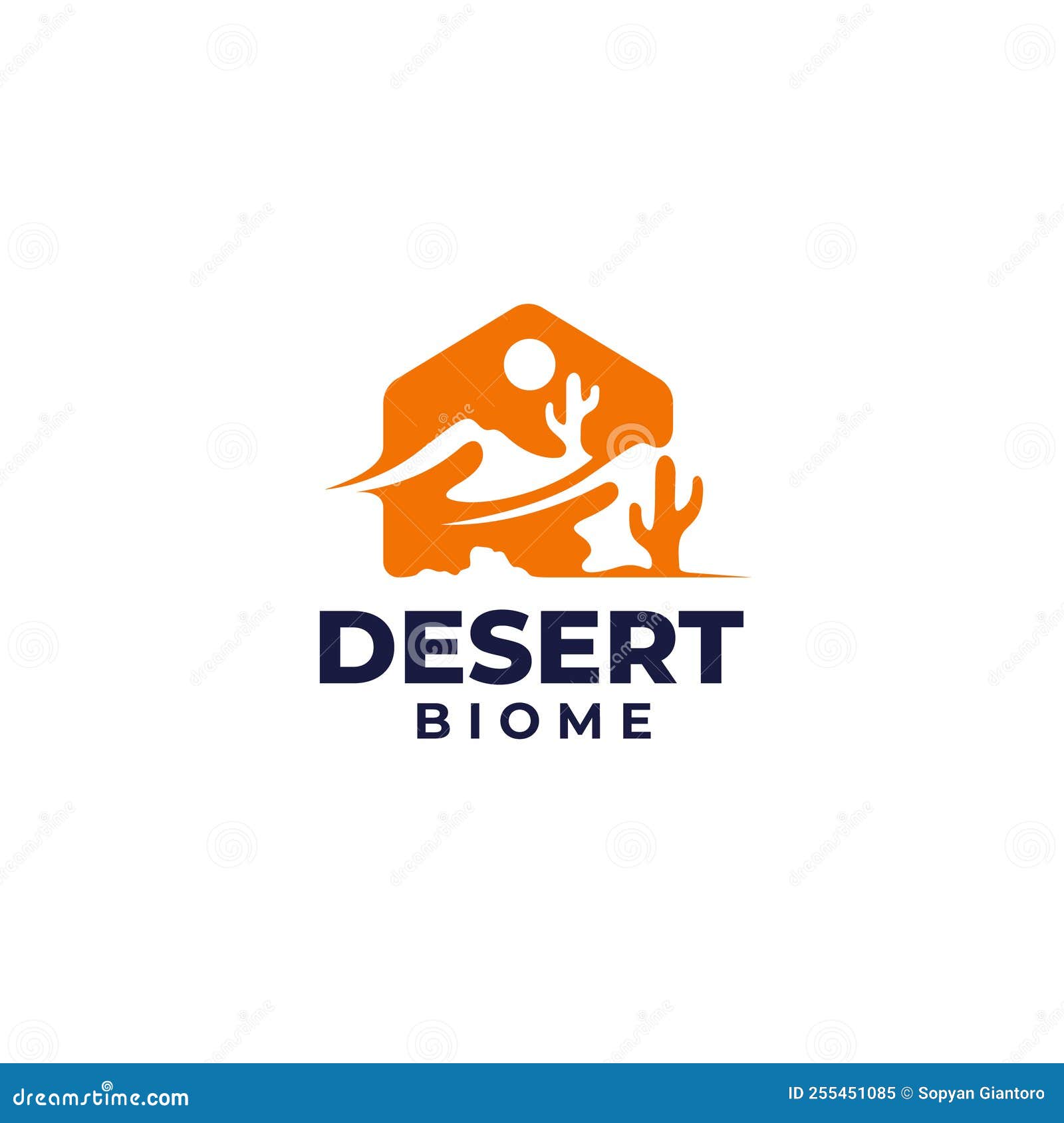 Desert Biome Logo Design Vector Template Stock Vector - Illustration of ...