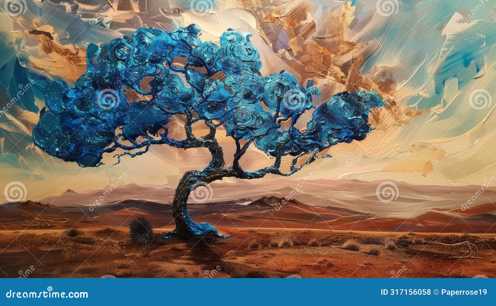 Desert blue tree of life stock illustration. Illustration of flow ...