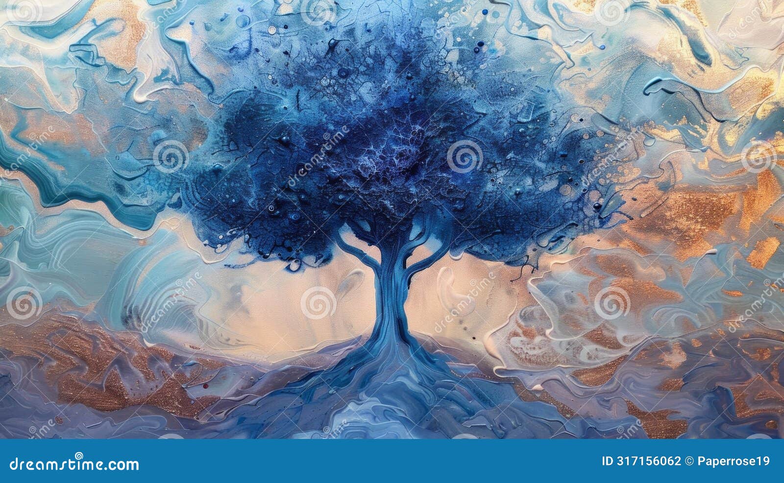 Desert blue tree of life stock illustration. Illustration of technology ...