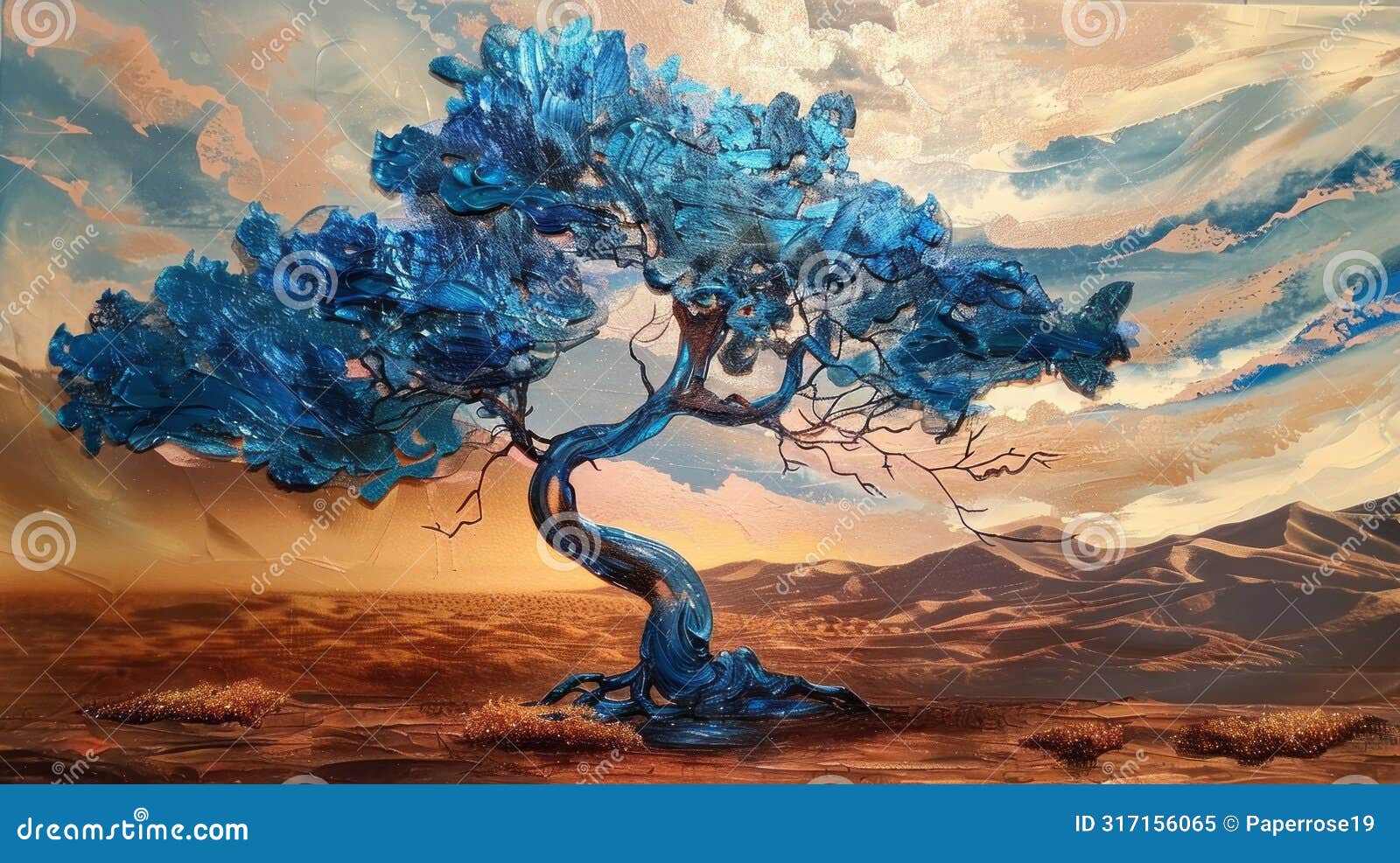 Desert blue tree of life stock illustration. Illustration of ...