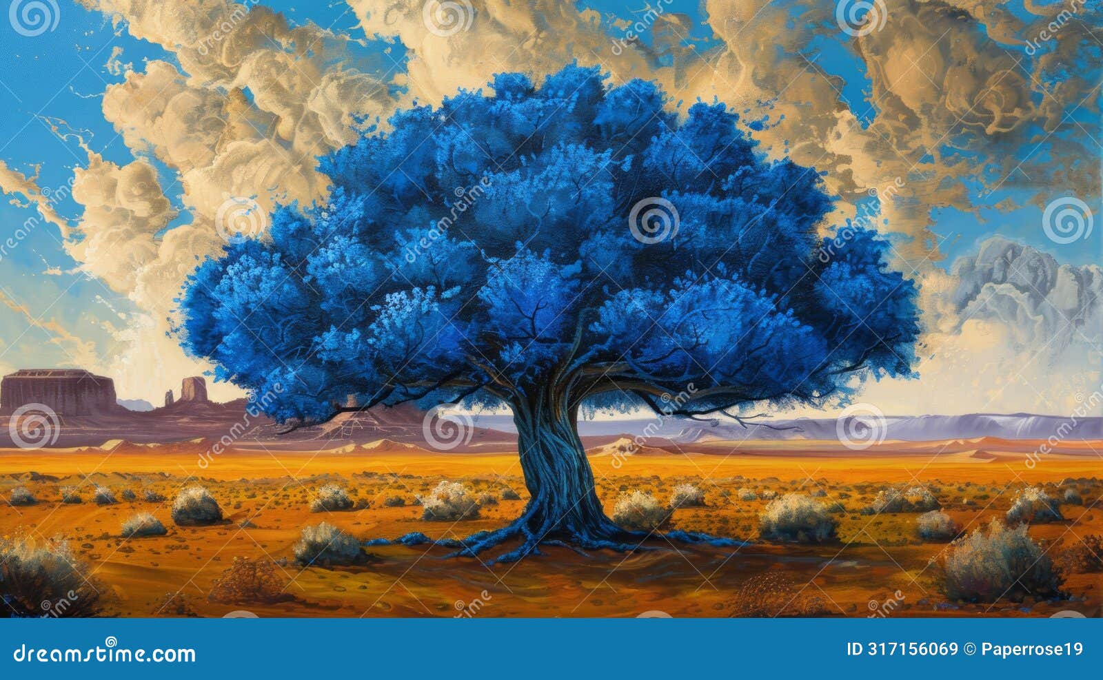 Desert blue tree of life stock illustration. Illustration of design ...