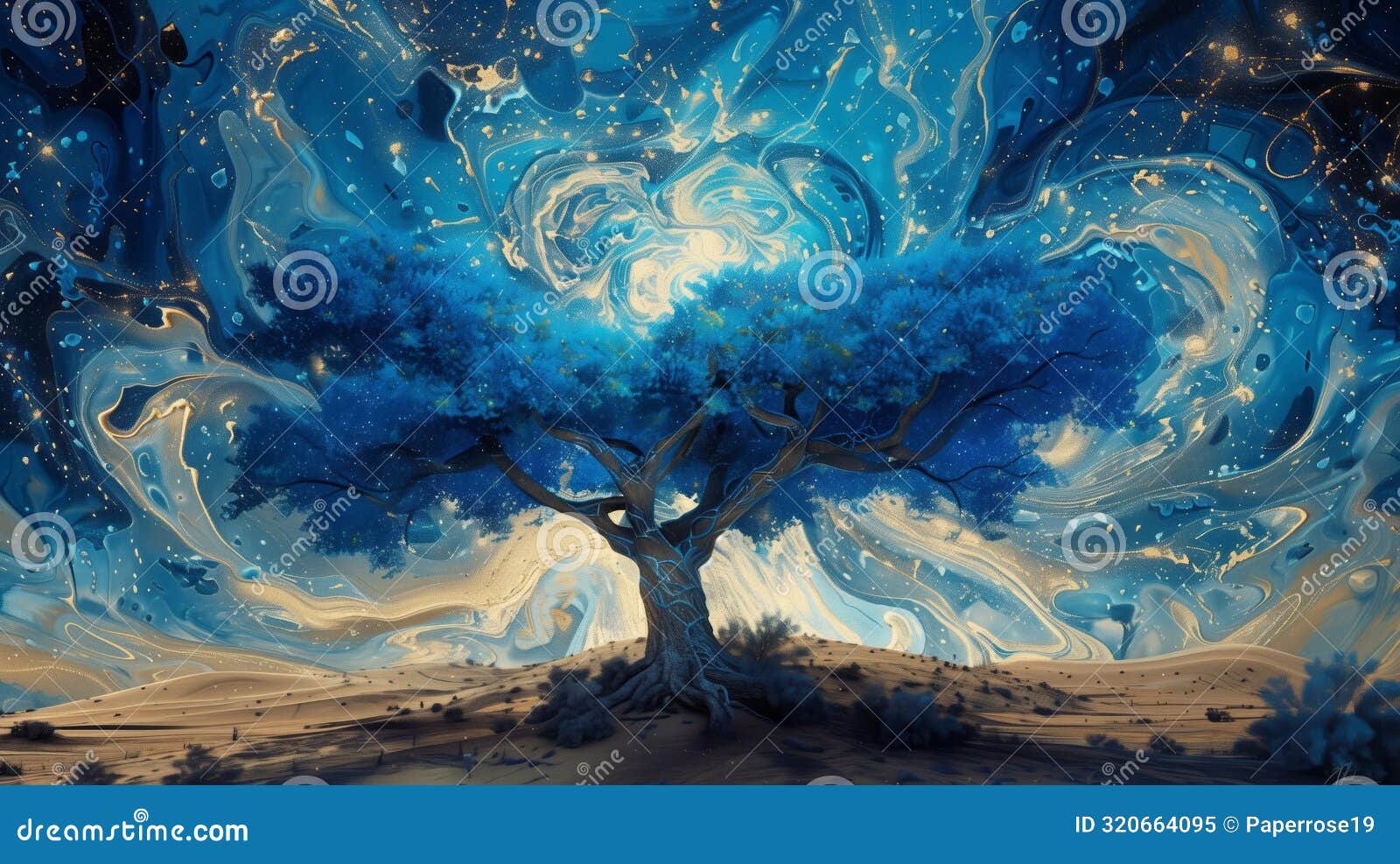 Desert blue tree of life stock image. Image of digital - 320664095