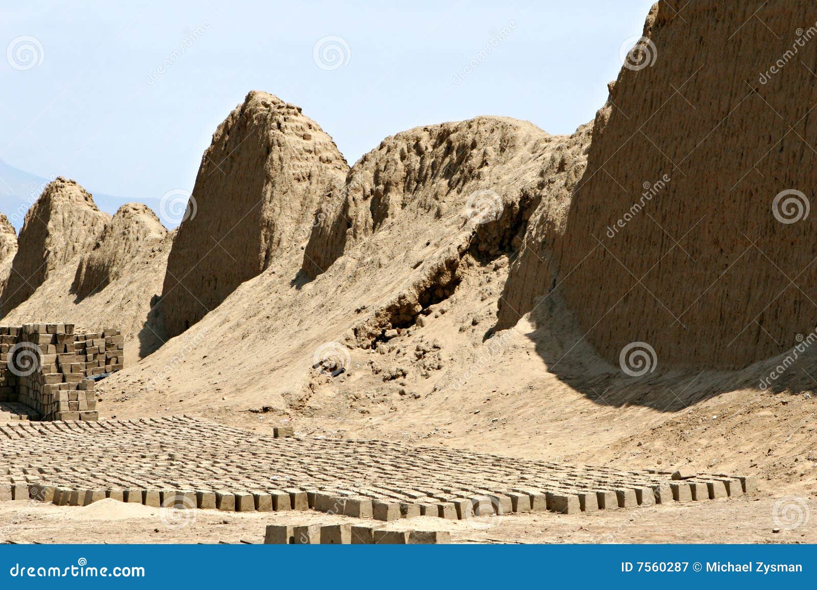 Desert Brick Yard stock image. Image of dirt, build, adobe - 7560287
