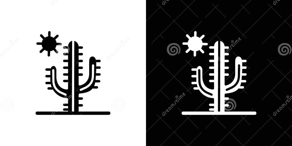 Desert Cactus Icon Isolated Flat Vector in Outline Stock Illustration ...