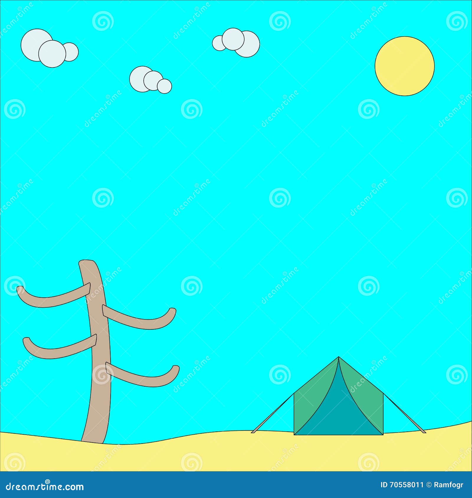 Desert Camp Vector Illustration Stock Vector - Illustration of ...