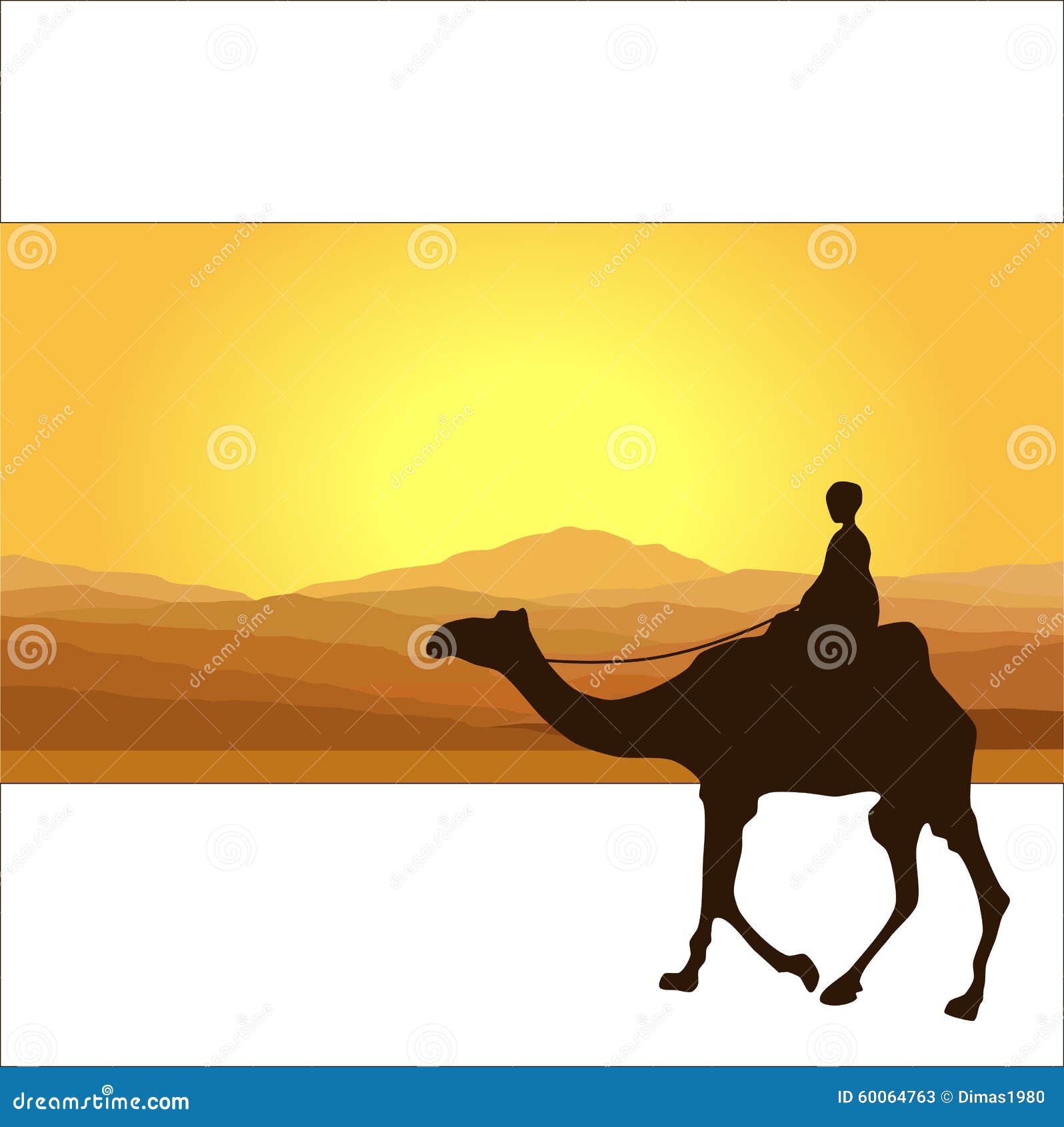 Desert stock vector. Illustration of mammal, person, arabic - 60064763