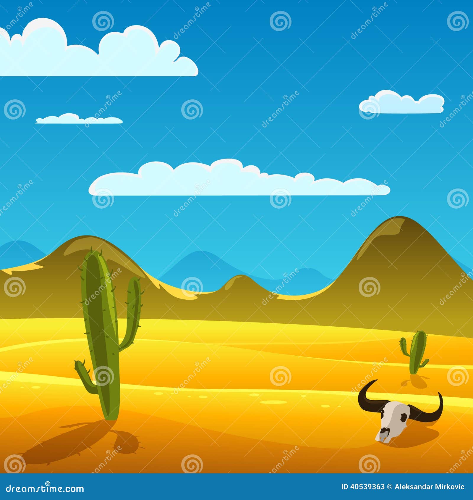Desert Cartoon Game Background Vector Illustration | CartoonDealer.com ...