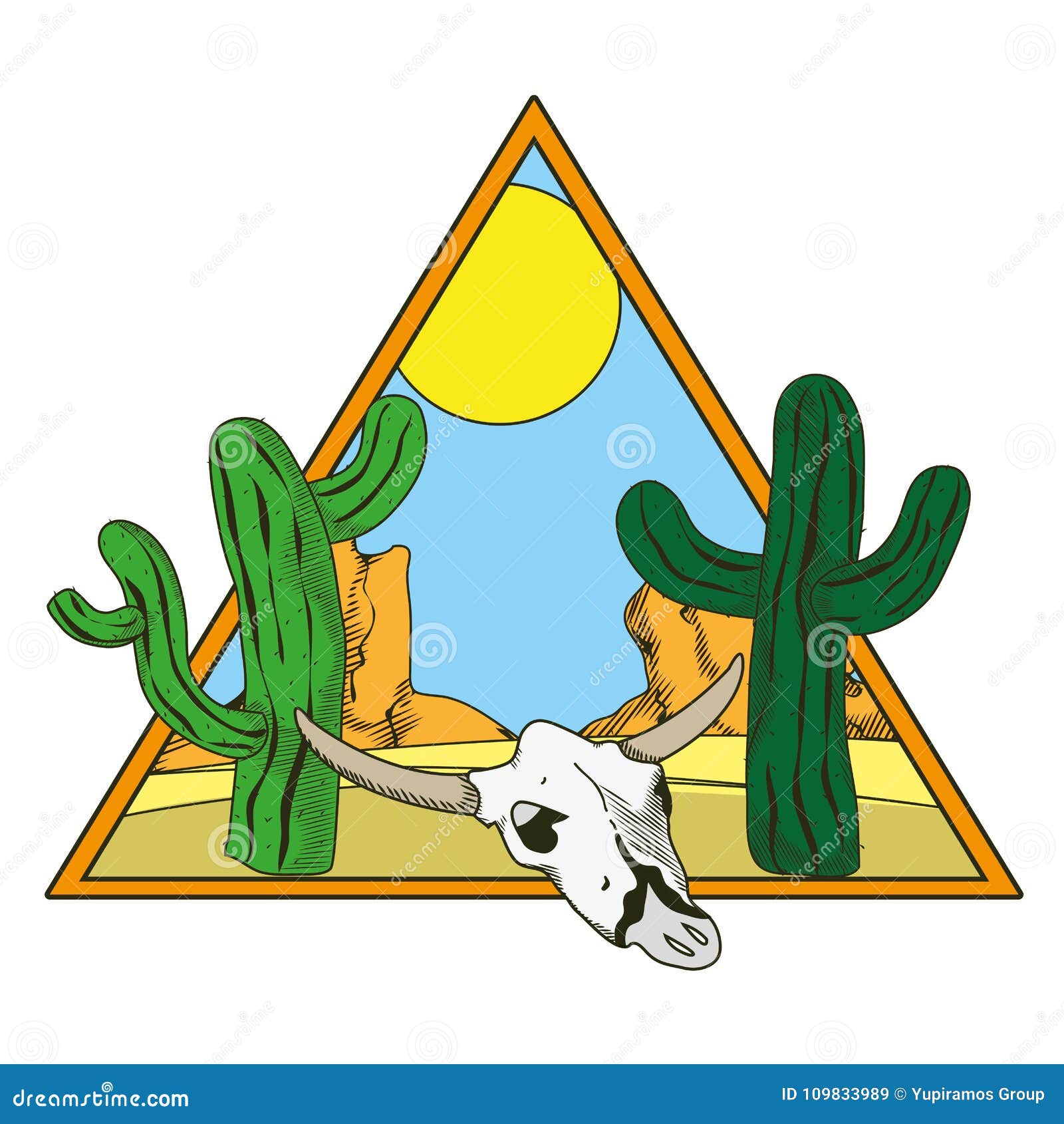 Desert Cartoon Triangle Frame Stock Vector - Illustration of terrain ...