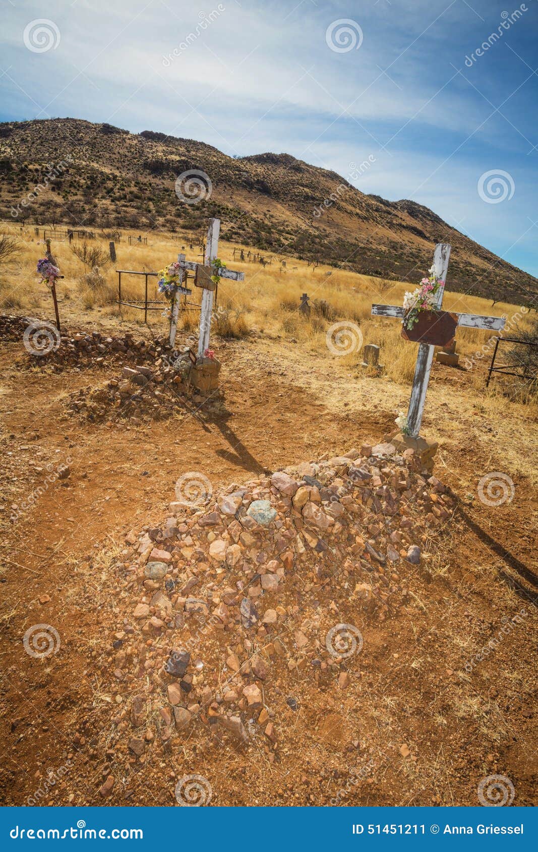 Desert Cemetery Graves stock image. Image of hill, west - 51451211