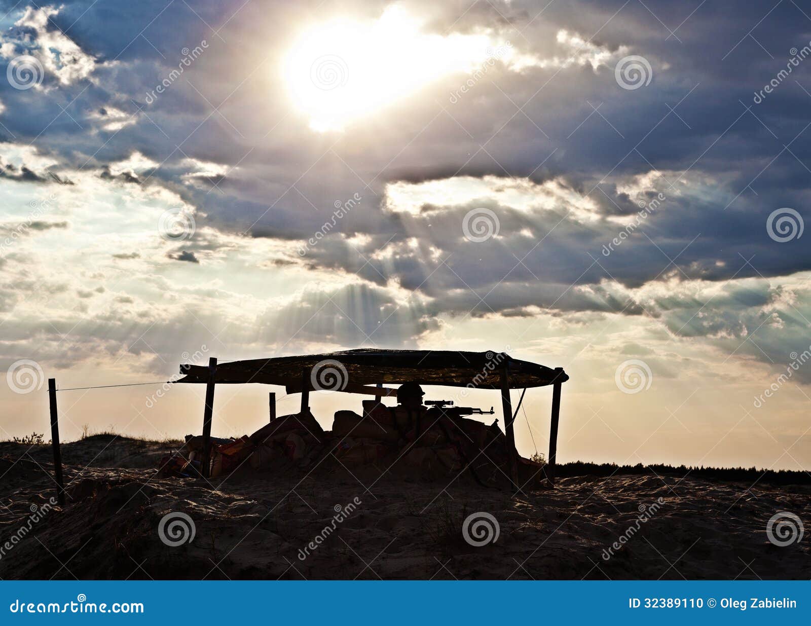 Desert checkpoint stock photo. Image of backlit, sentinel - 32389110