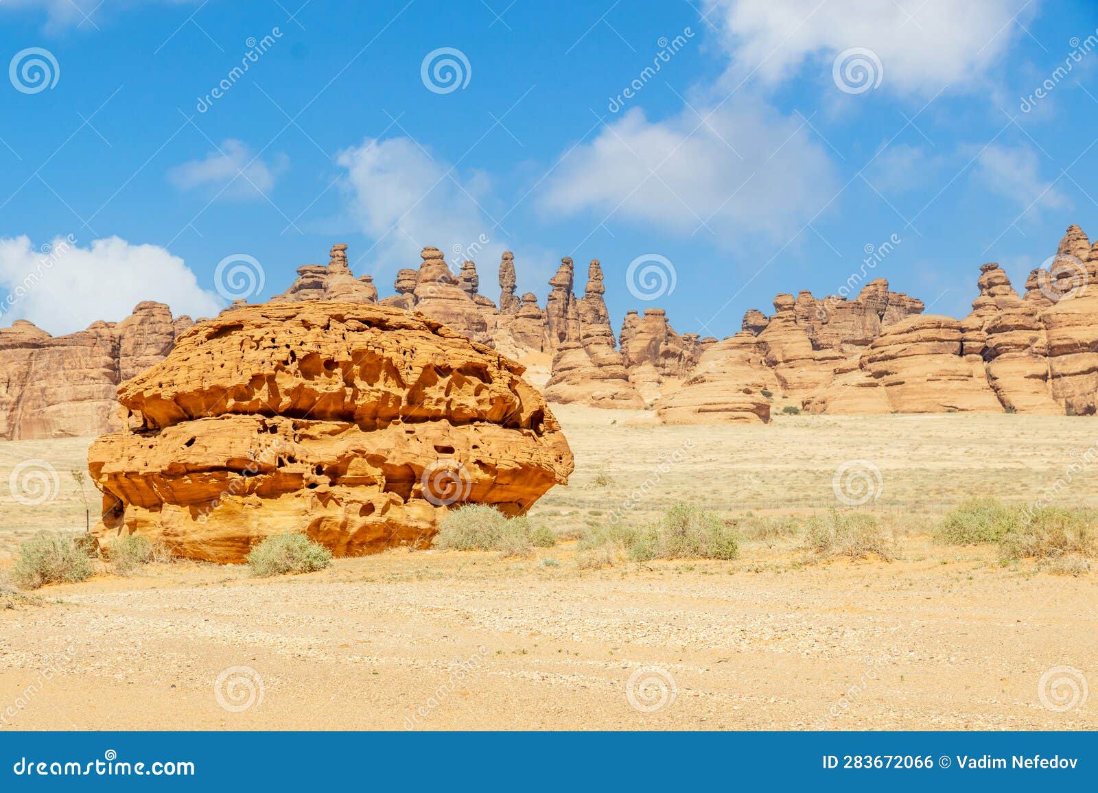 Desert Cliffs Formations Landscape at Hegra, Al Ula Stock Photo - Image ...