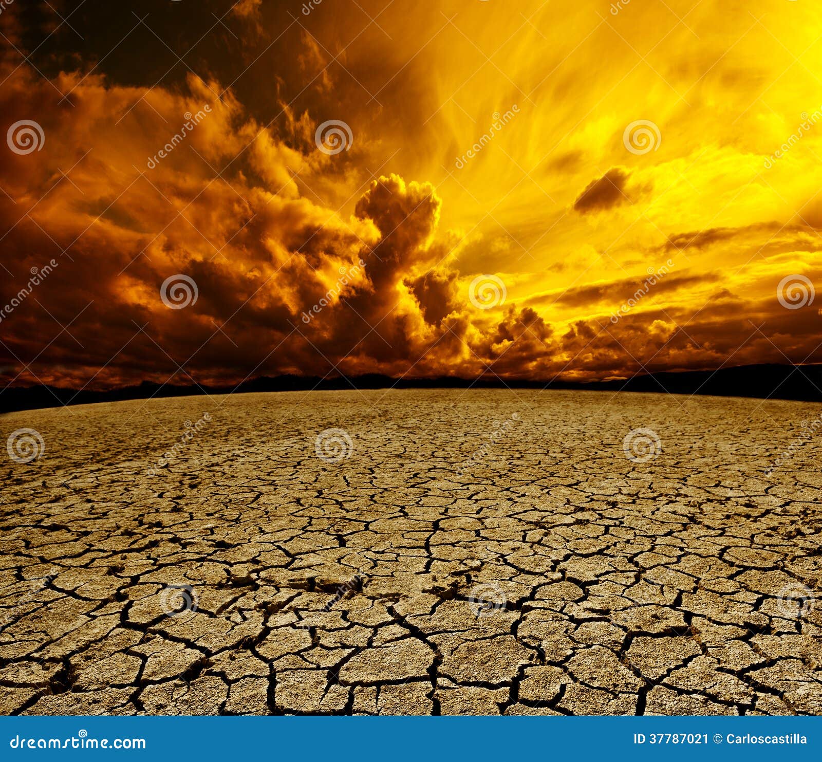 Desert and cloudy sky stock illustration. Illustration of land - 37787021