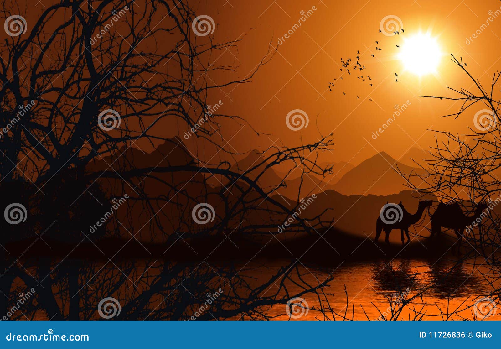 Desert convoy stock illustration. Illustration of oasis - 11726836