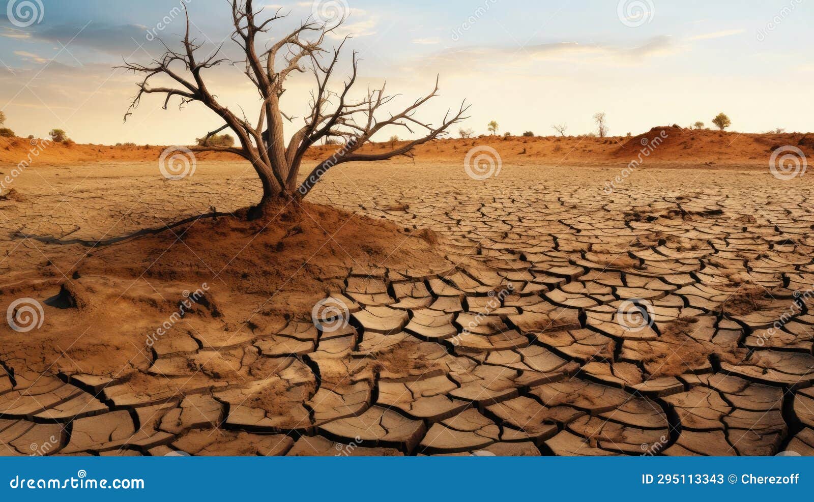 Desert with cracked earth stock image. Image of ground - 295113343