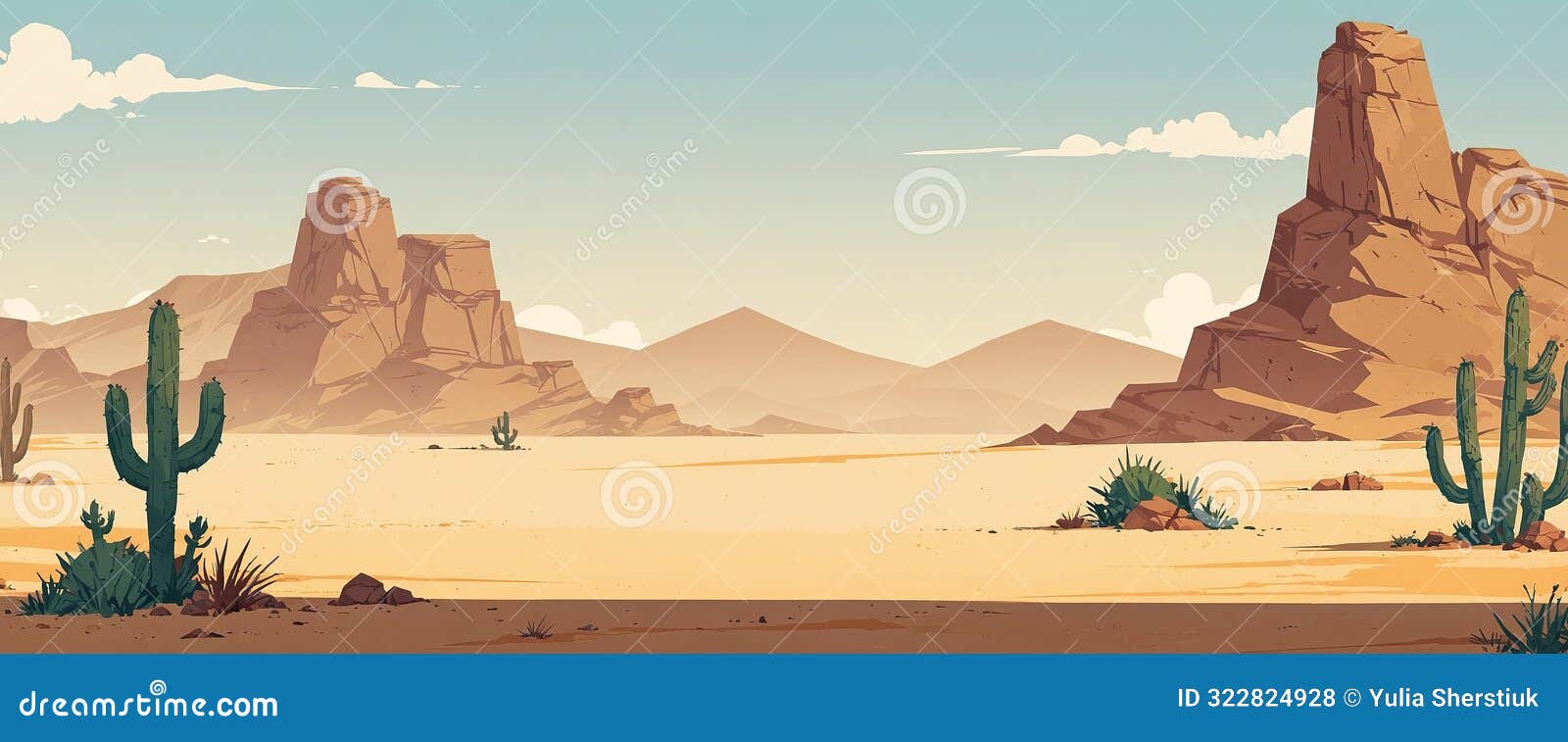 Desert 2D Adventure Video Game Background. Stock Photo - Image of ...