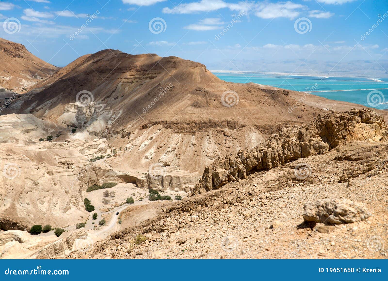 Desert and dead sea stock photo. Image of desert, land - 19651658