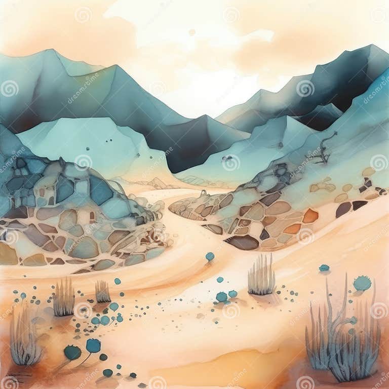 Desert of Desolation stock illustration. Illustration of bleak - 301761544