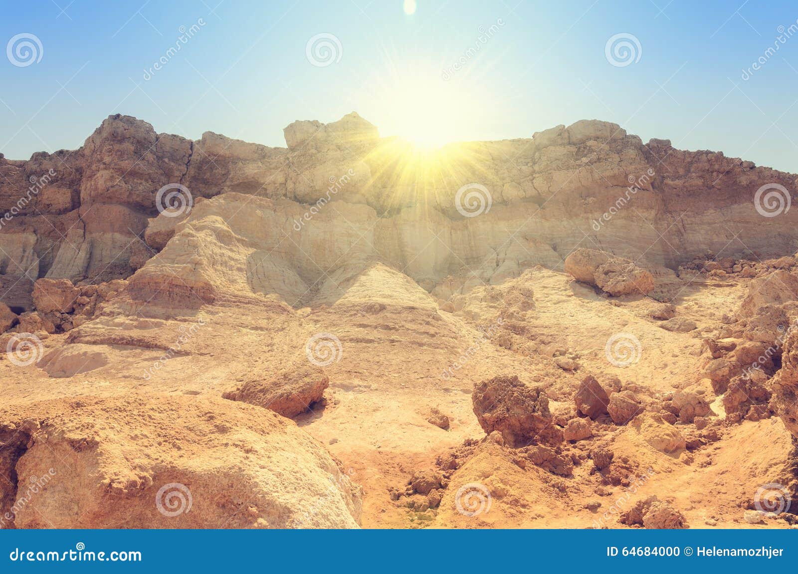 Desert in Egypt. Sunny Day in Africa Stock Photo - Image of flare ...