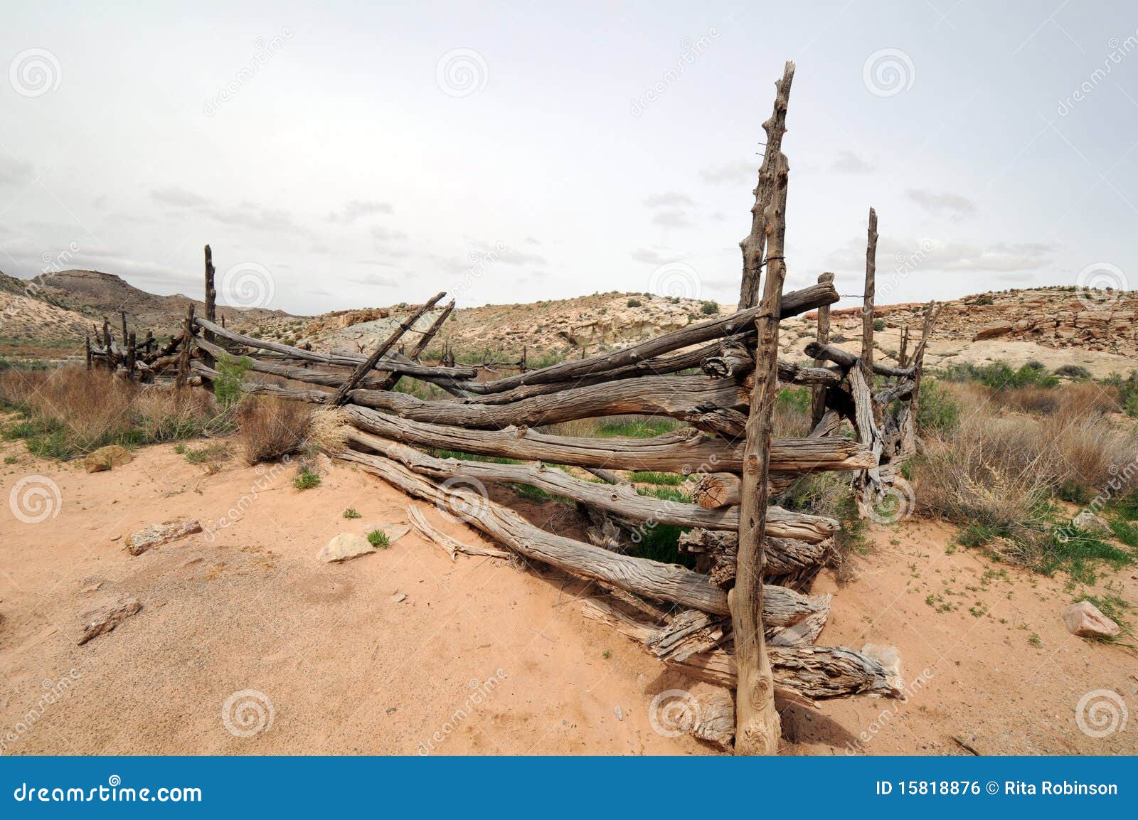 Desert fence stock photo. Image of structure, isolated - 15818876