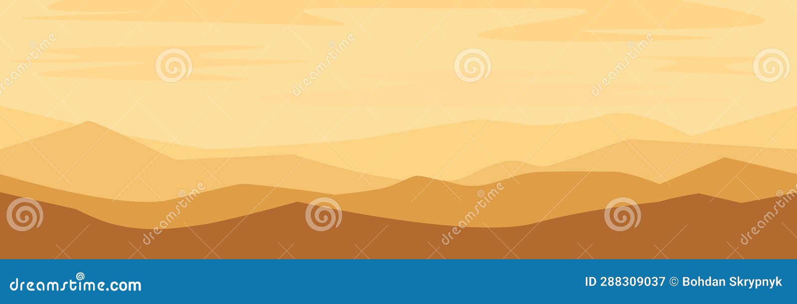 Desert Flat Landscape Design Illustration Stock Illustration ...