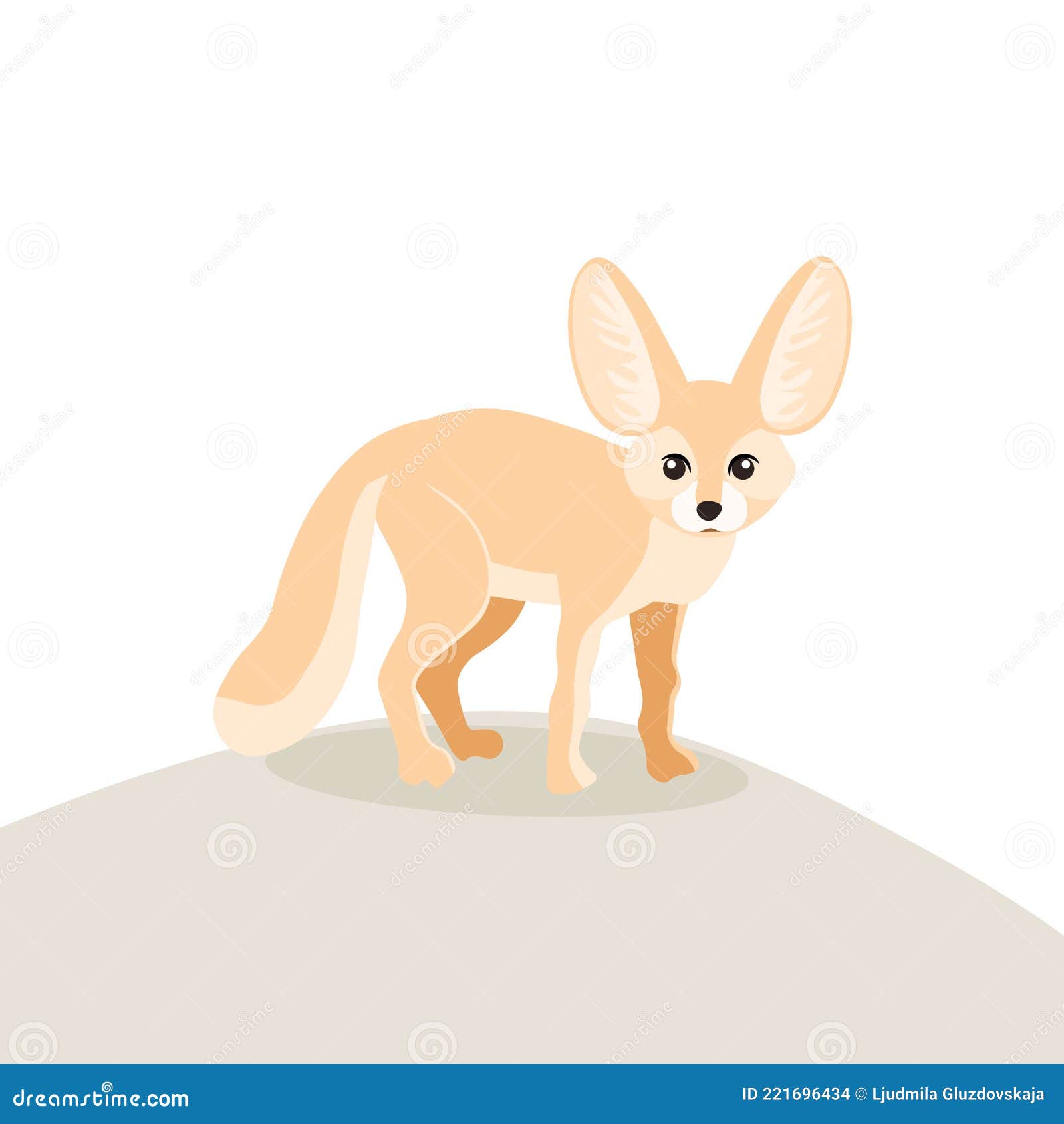 Desert Fox Fennec, Cute and Careful, Vector Illustration Stock Vector ...